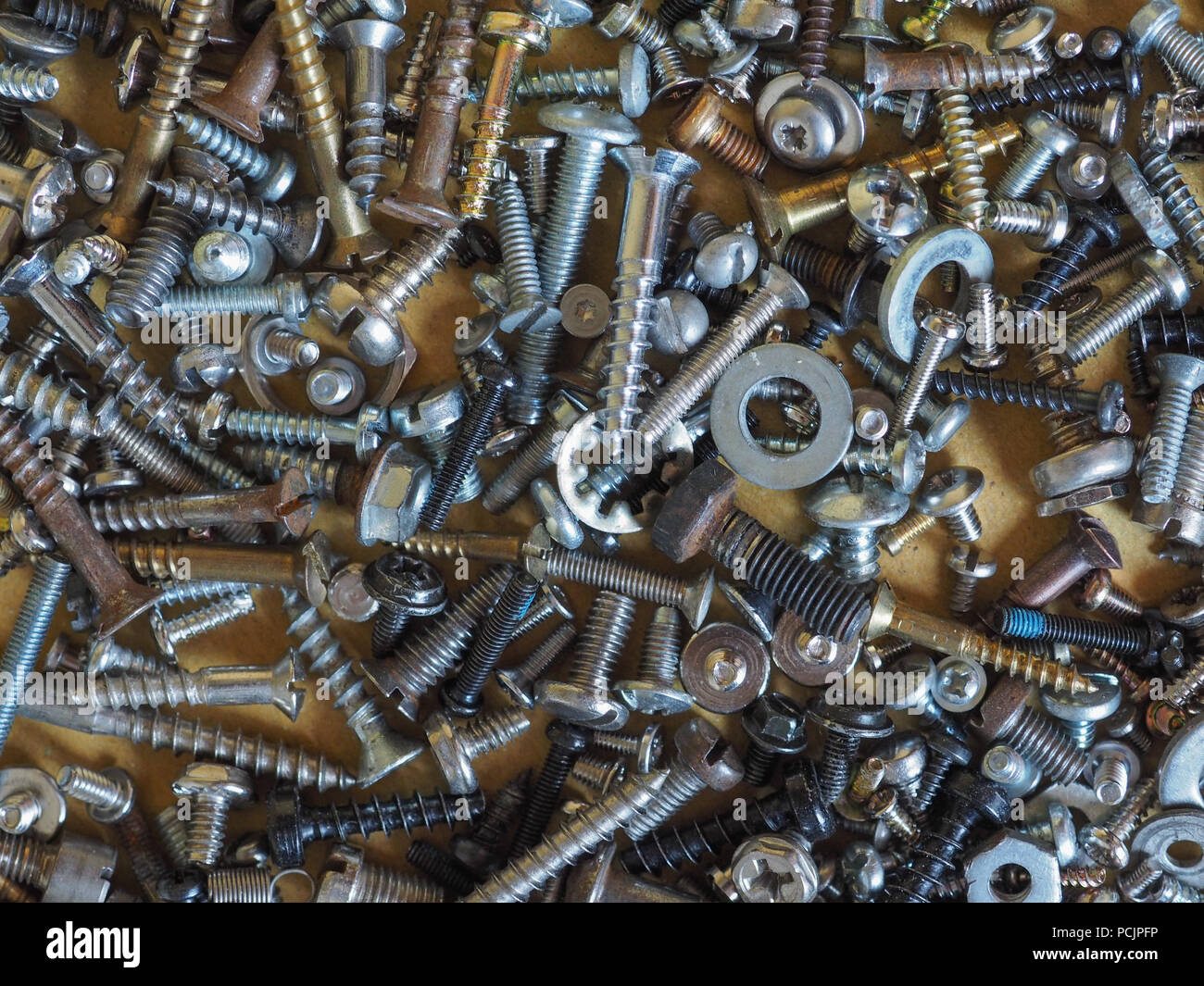 industrial steel hardware bolt nut screw washer useful as a background ...