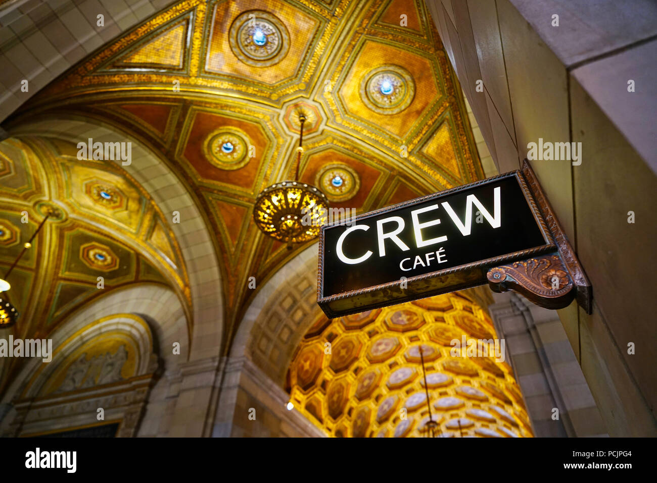 Montreal, Canada, August 2, 2018.Interior of the Crew Cafe in Old ...