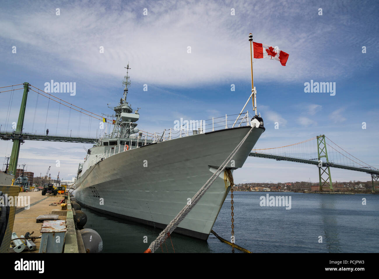 HALIFAX class anti-submarine frigate HMCS HALIFAX in her homeport of ...