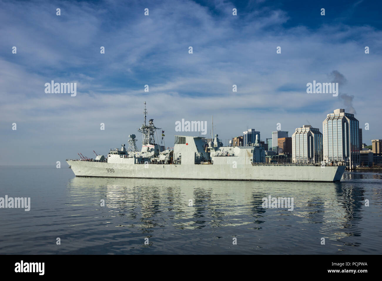 HALIFAX class anti-submarine frigate HMCS HALIFAX in her homeport of ...