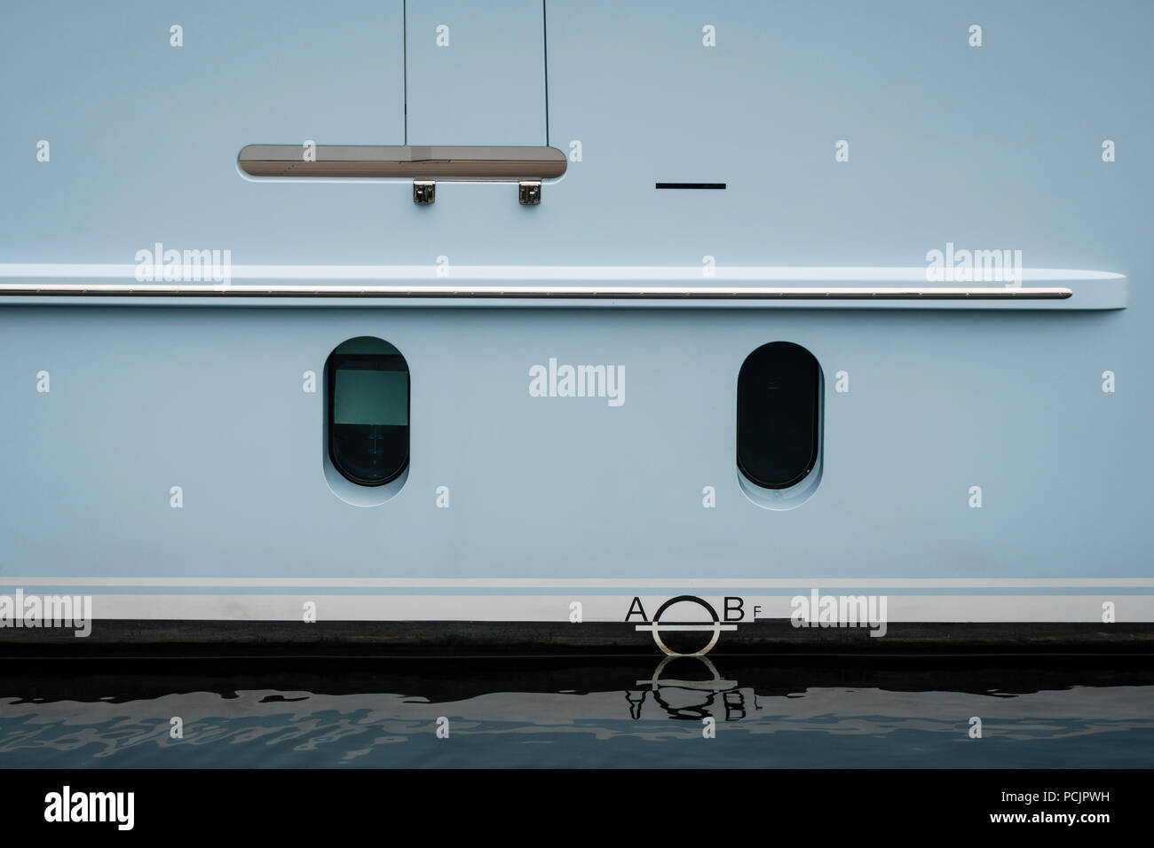 Details of large yacht hulls Stock Photo - Alamy