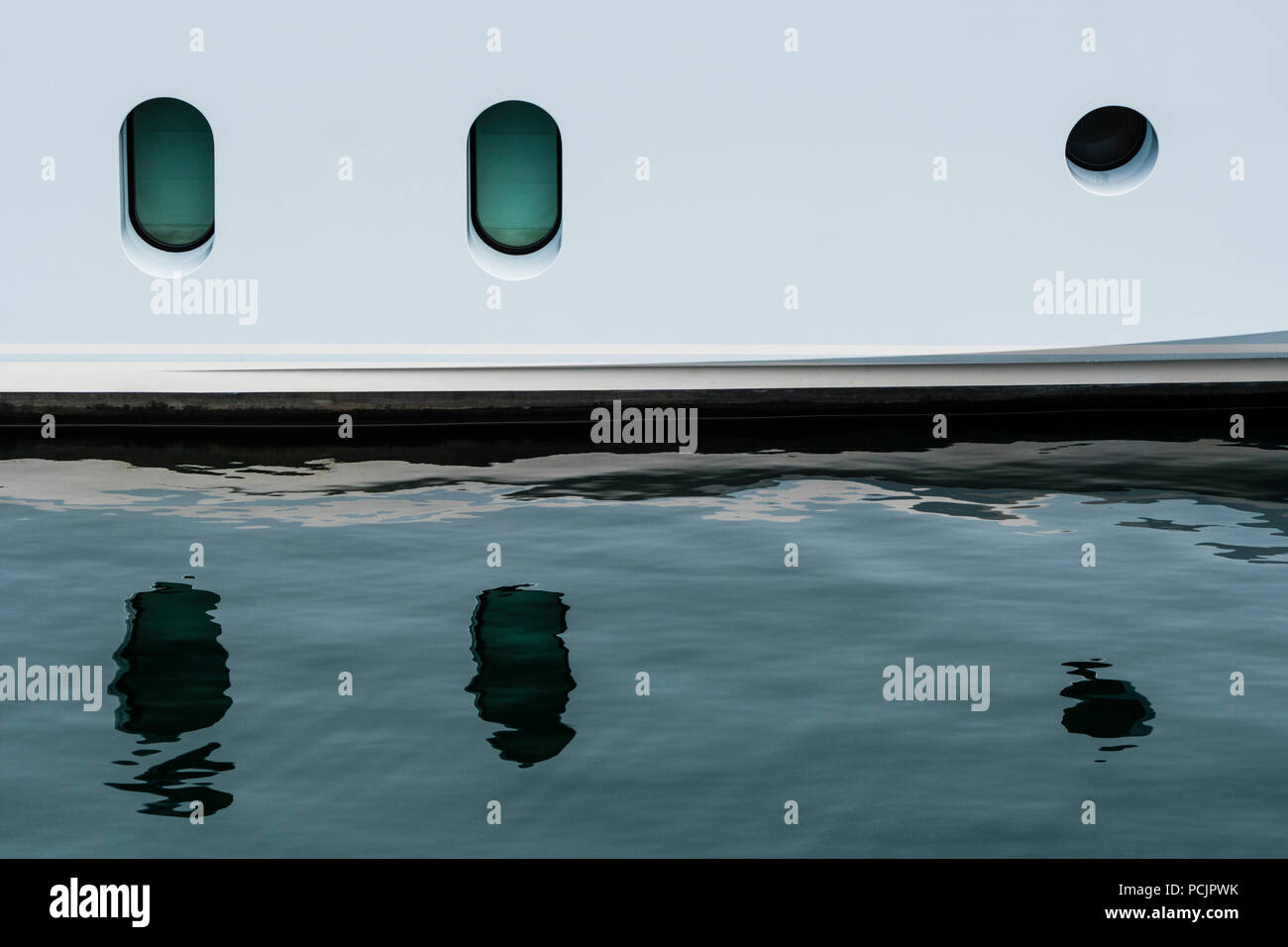 Details of large yacht hulls Stock Photo - Alamy