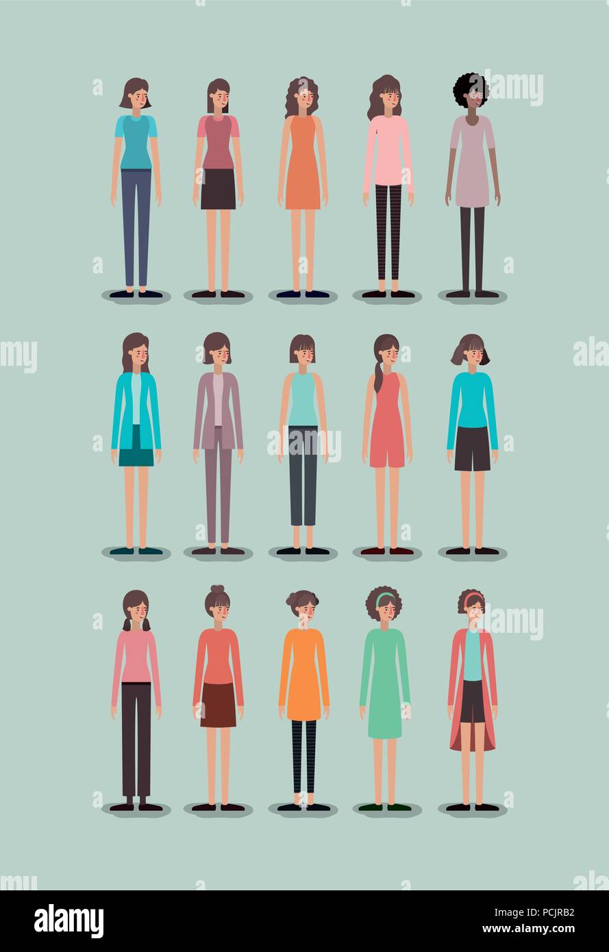 group of women characters Stock Vector Image & Art - Alamy