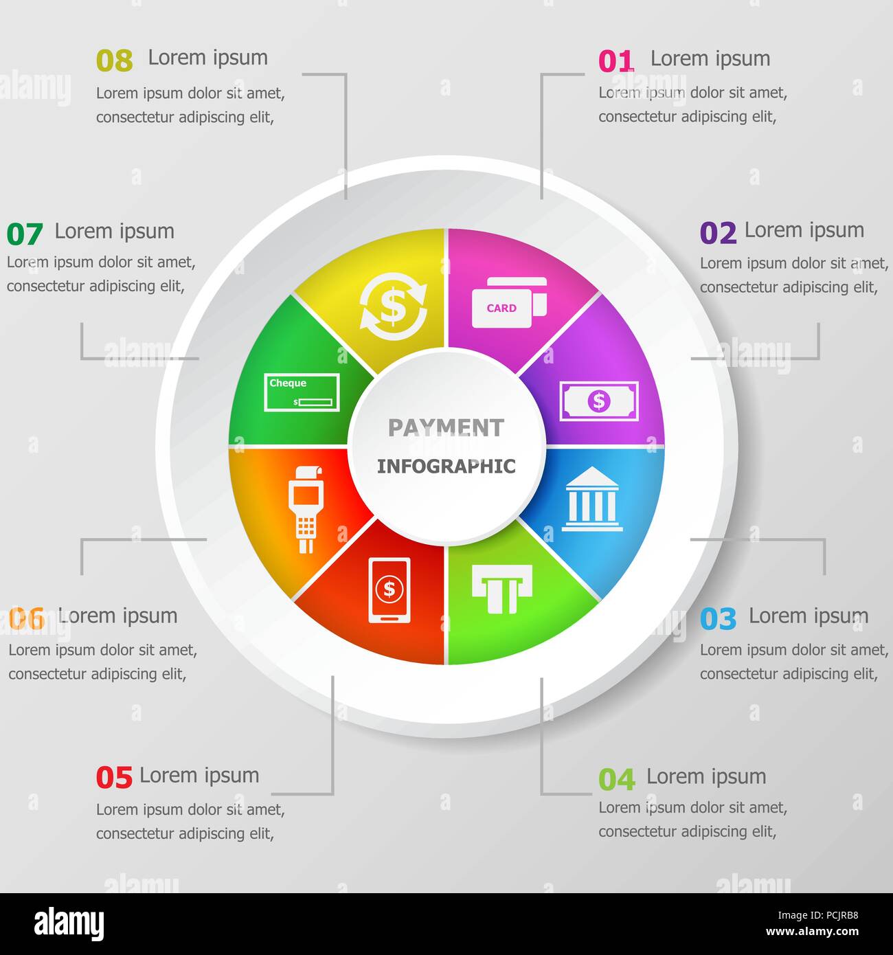 Infographic design template with payment icons, stock vector Stock ...