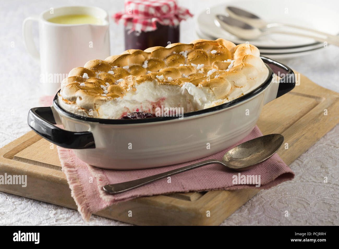 Manchester Pudding. Traditional dessert. UK Food Stock Photo - Alamy