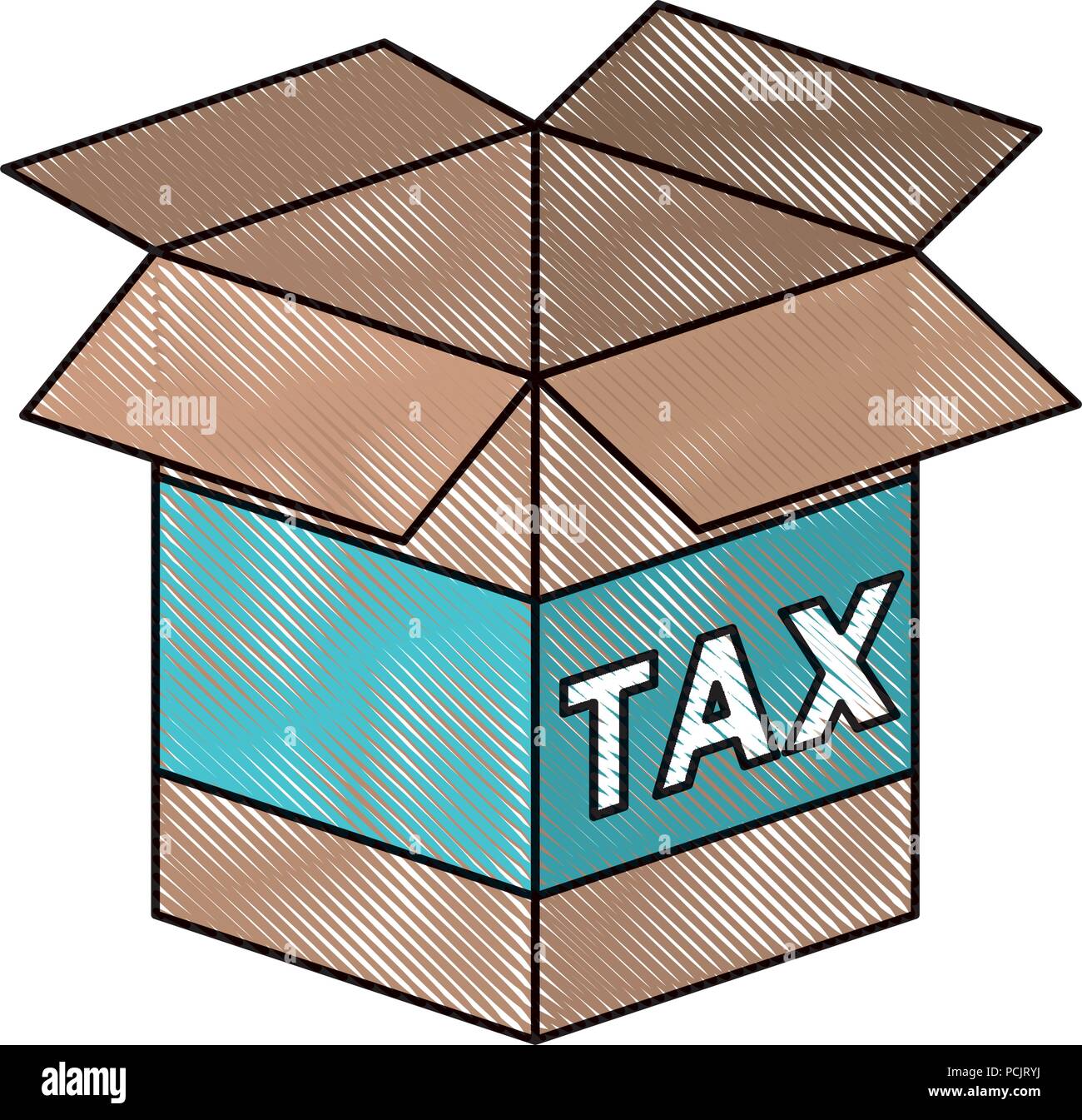box carton with taxes Stock Vector Image & Art - Alamy
