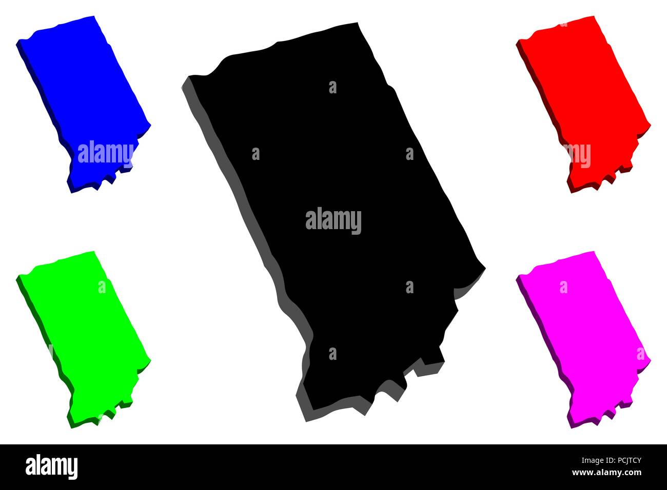 3d map indiana hi-res stock photography and images - Alamy