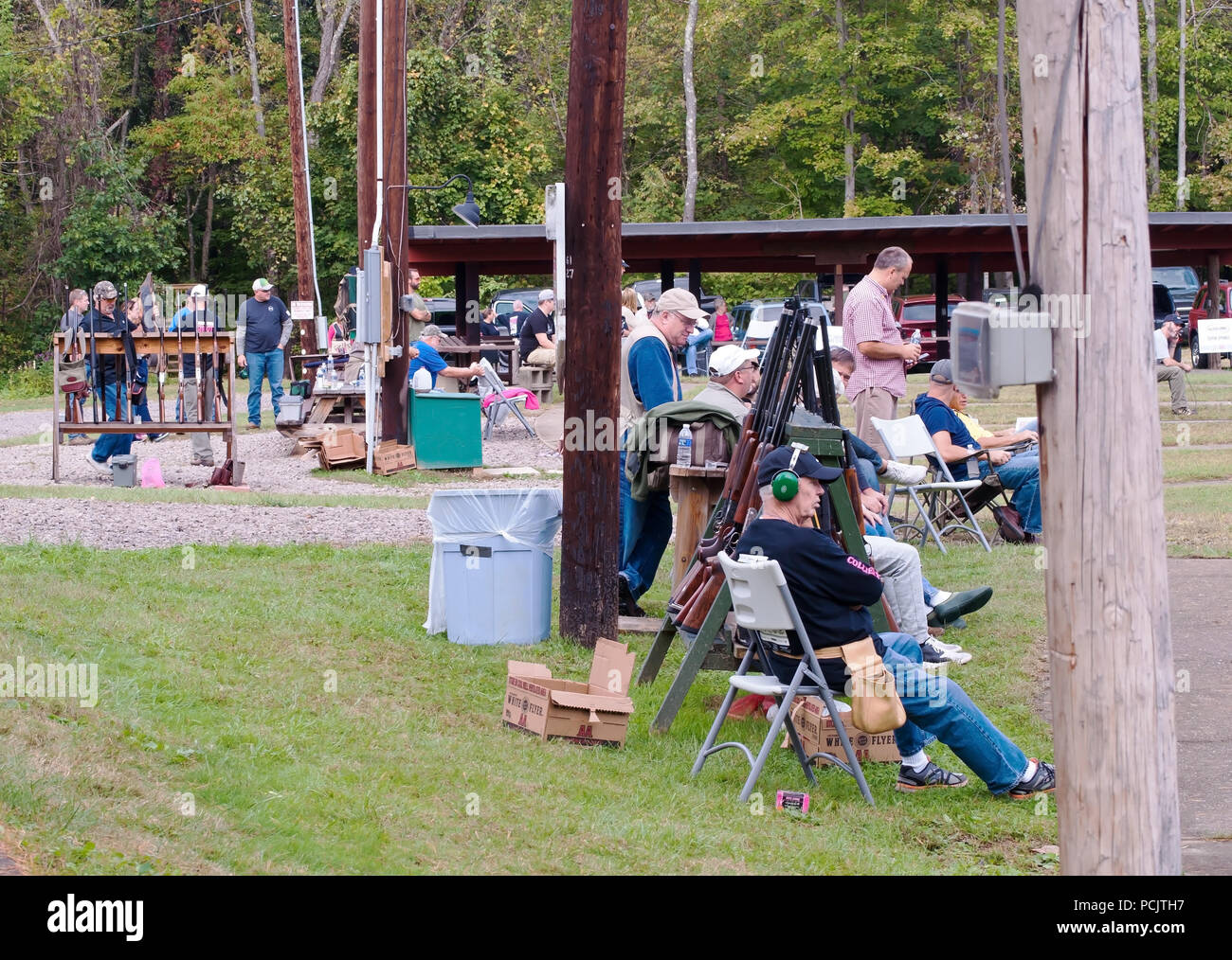 The crowd at Collier's Sportsman club in Collier, Pennsylvania, USA ...