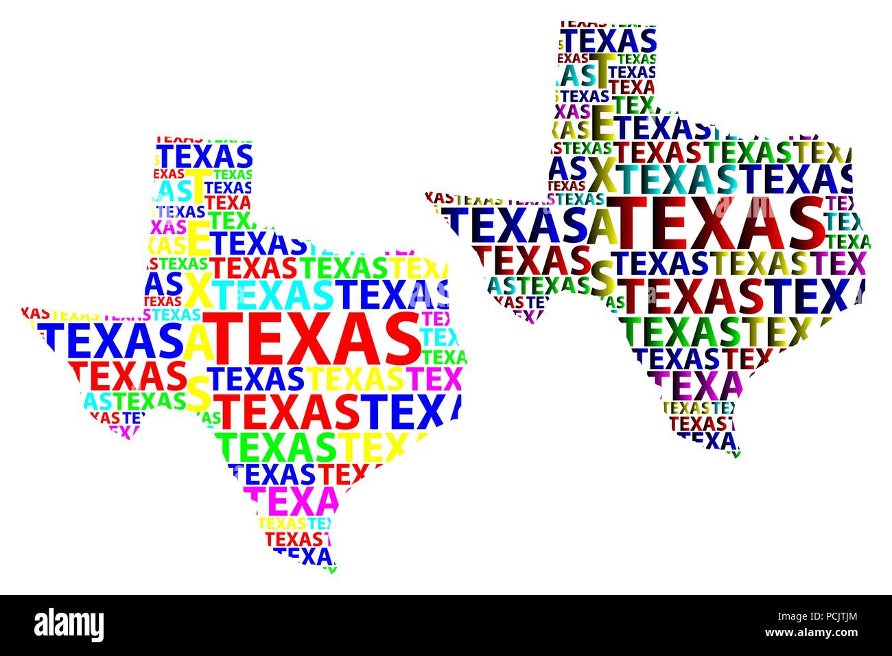 Sketch Texas (United States of America) letter text map, Texas map - in ...