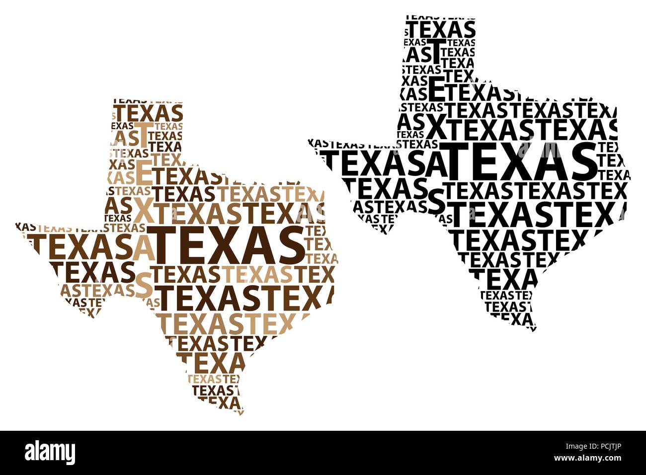 Sketch Texas (United States of America) letter text map, Texas map - in ...