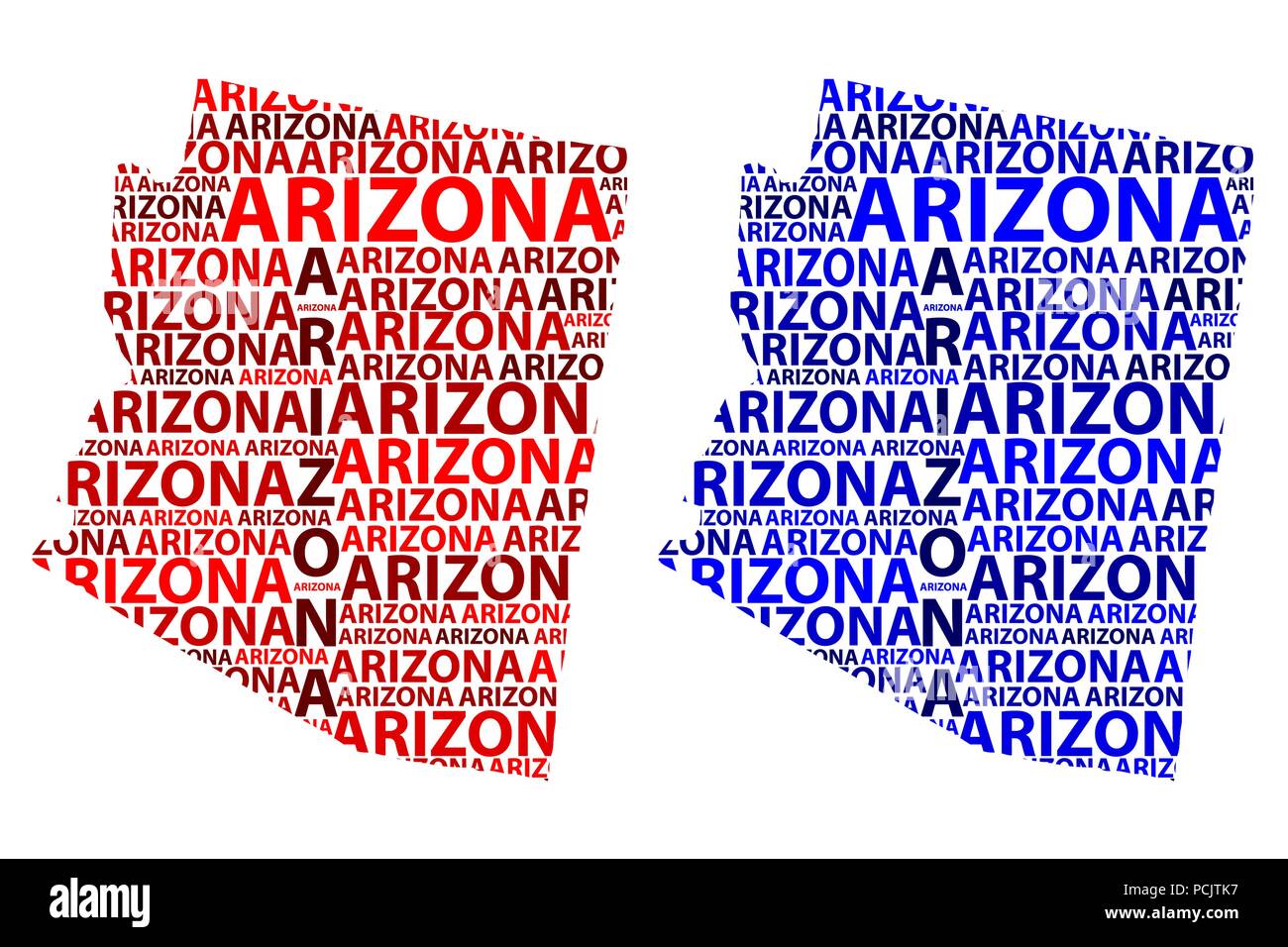 Sketch Arizona (United States of America) letter text map, Arizona map ...