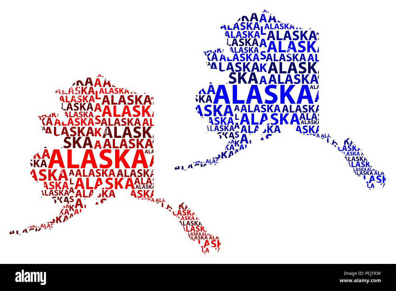 Sketch Alaska (United States of America) letter text map, Alaska map ...