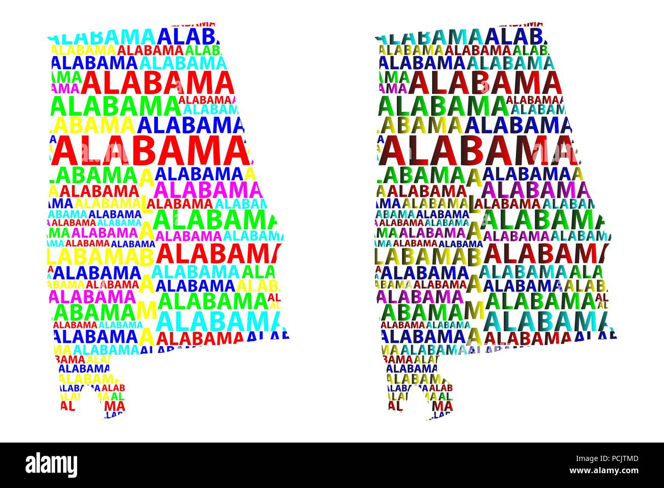 Sketch Alabama (United States of America) letter text map, Alabama map ...