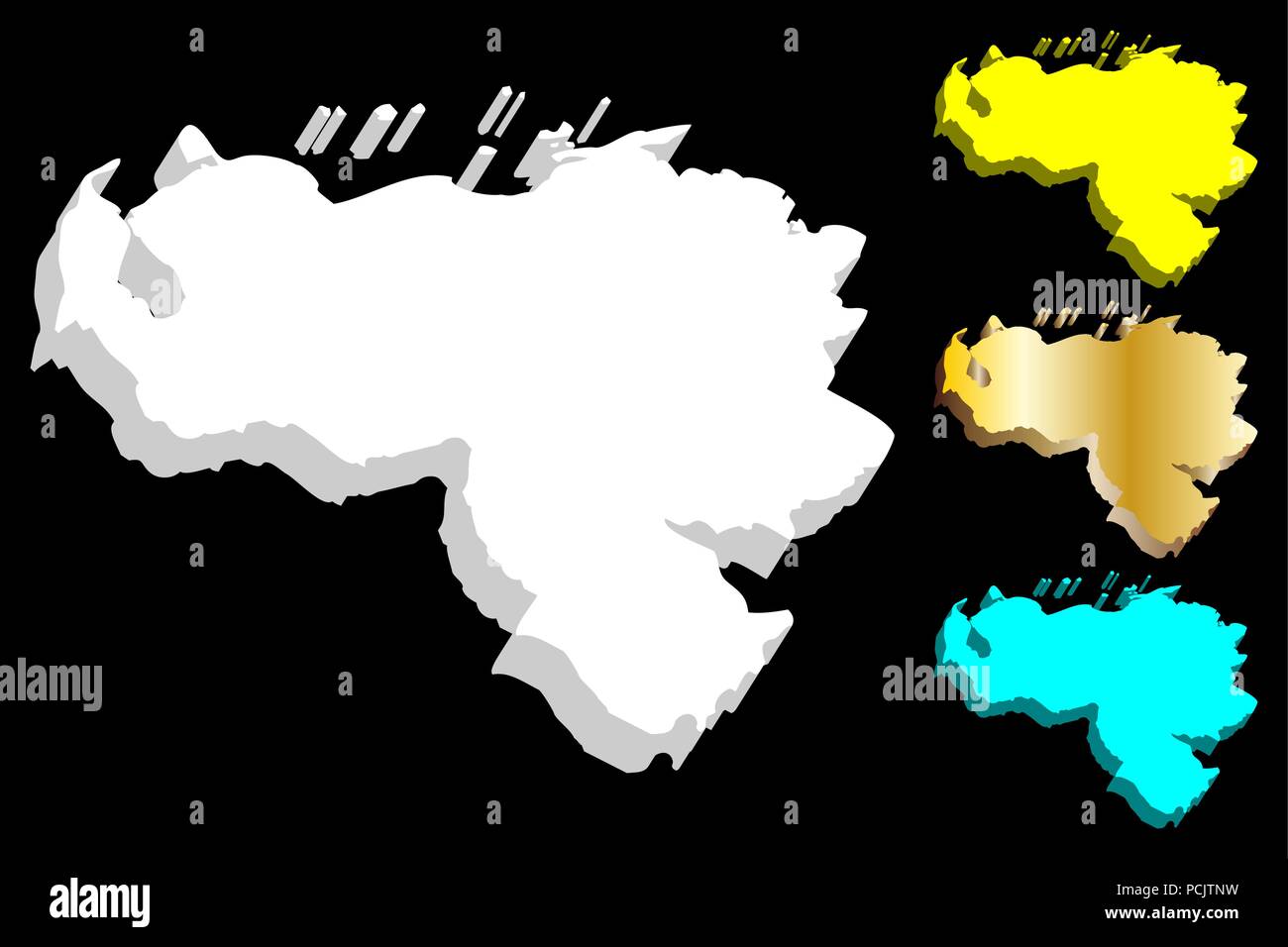 Venezuela gold map Stock Vector Images - Alamy
