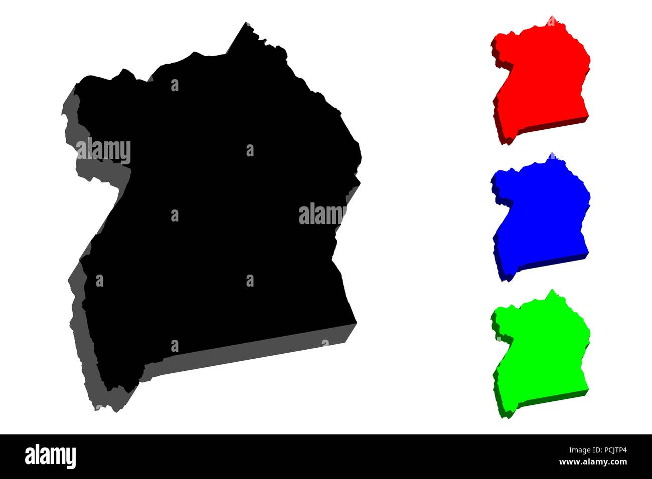 Kampala map Cut Out Stock Images & Pictures - Alamy