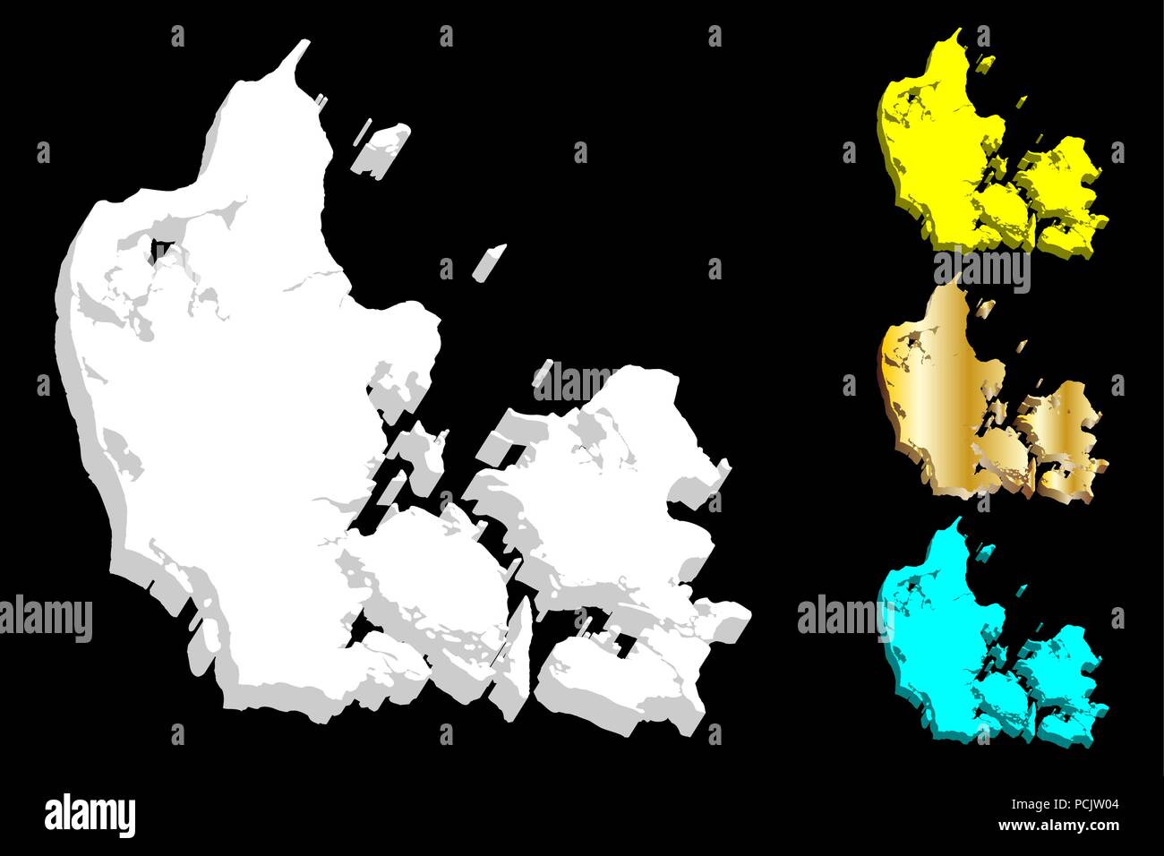 Denmark map silhouette blue hi-res stock photography and images - Alamy