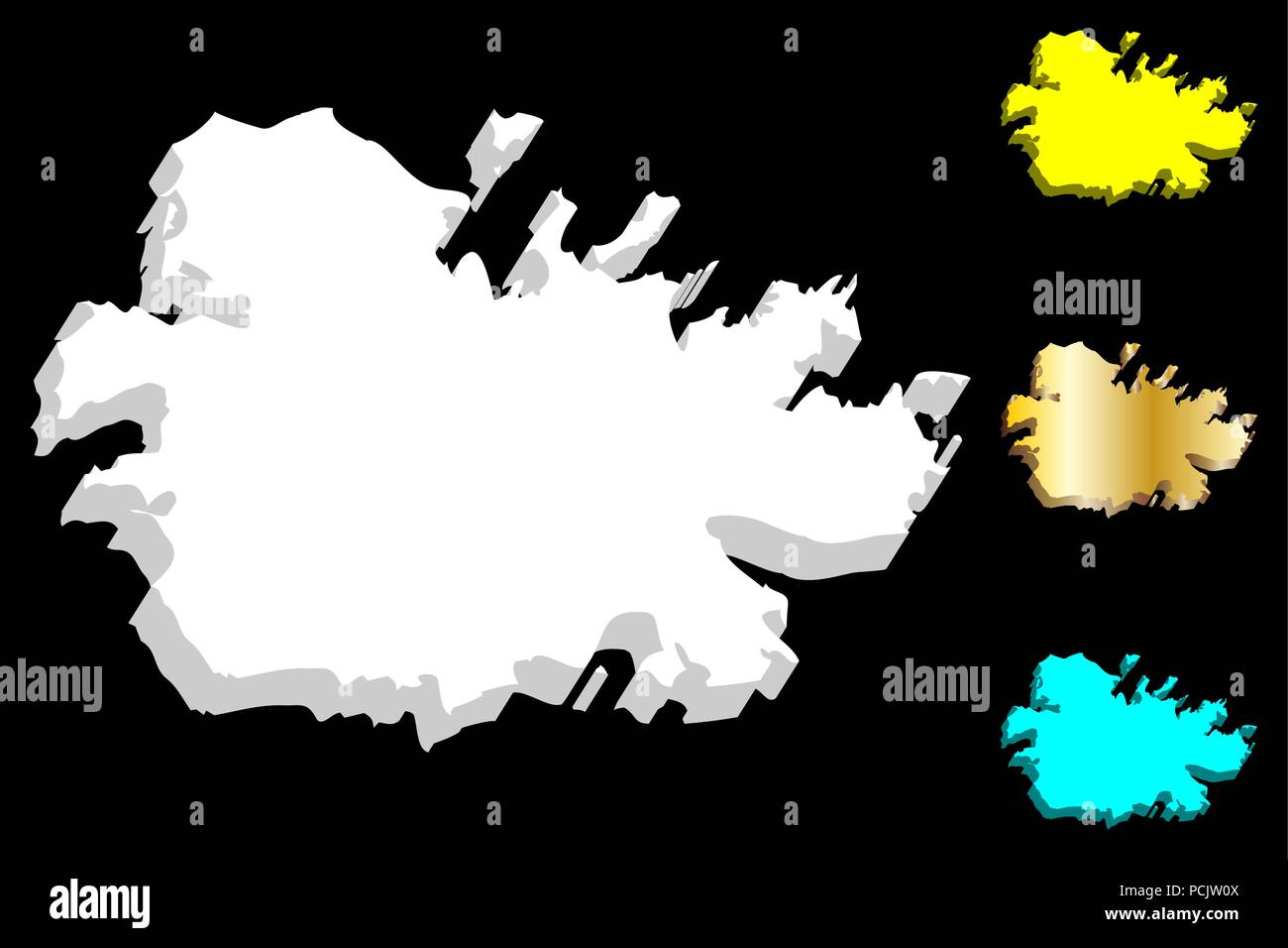 3D map of Antigua (Waladli or Wadadli, Antigua and Barbuda) - white ...