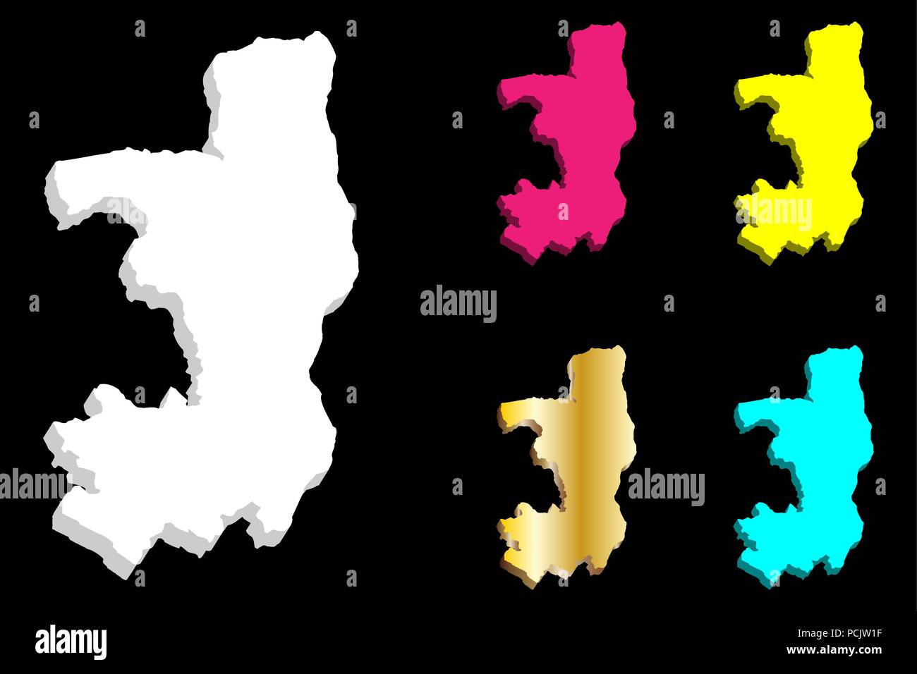 3D map of Republic of the Congo (Congo-Brazzaville, Congo Republic ...