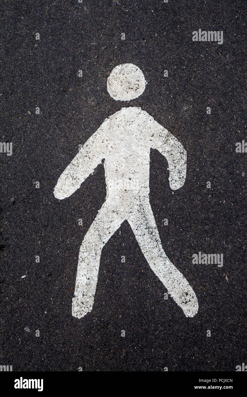 Symbol pedestrian path on hi-res stock photography and images - Alamy
