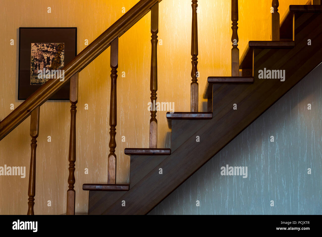 Wooden staircase second floor hi-res stock photography and images - Alamy