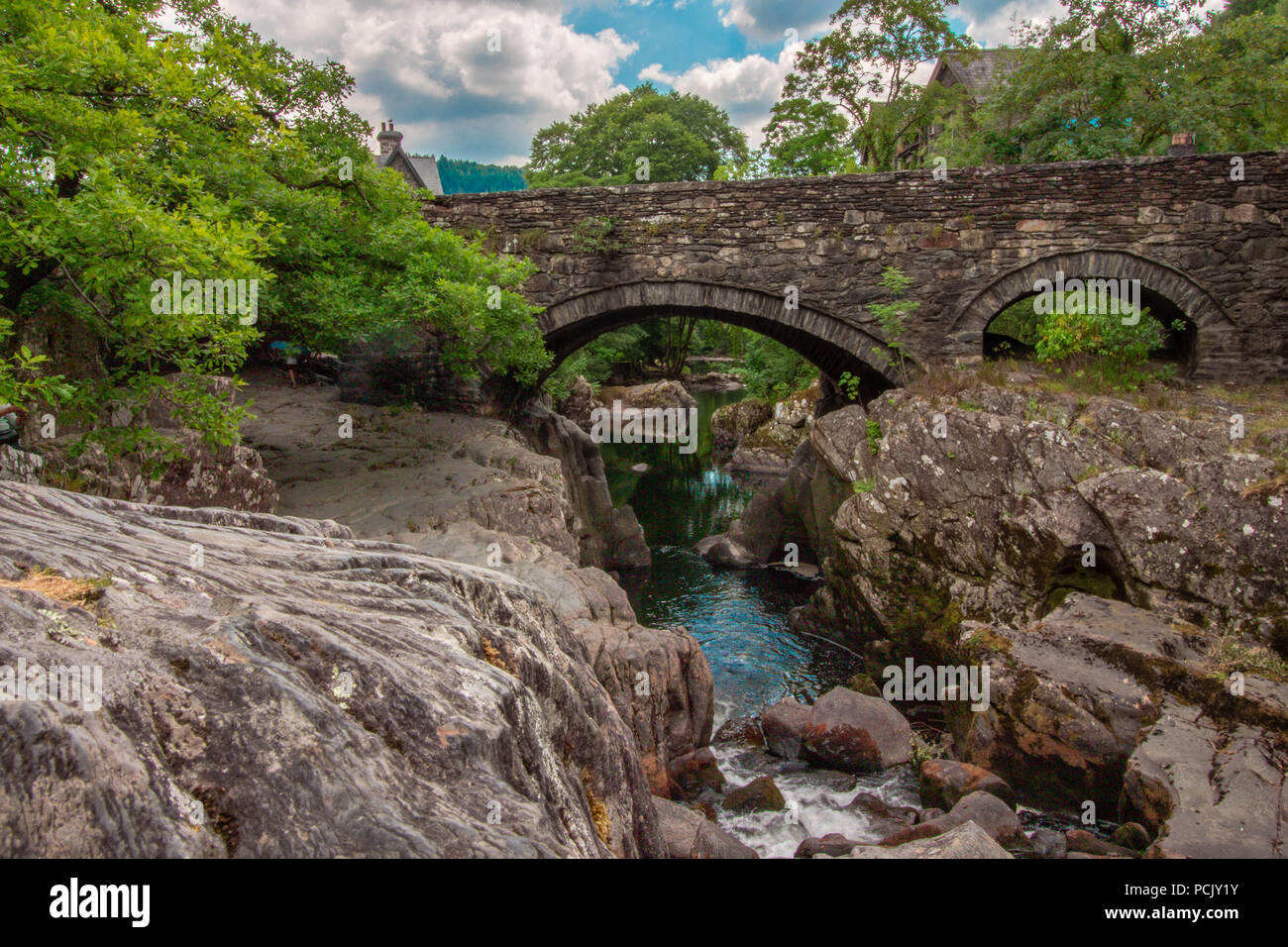 Betws-y-Coed Bridge in the Town Stock Photo - Alamy