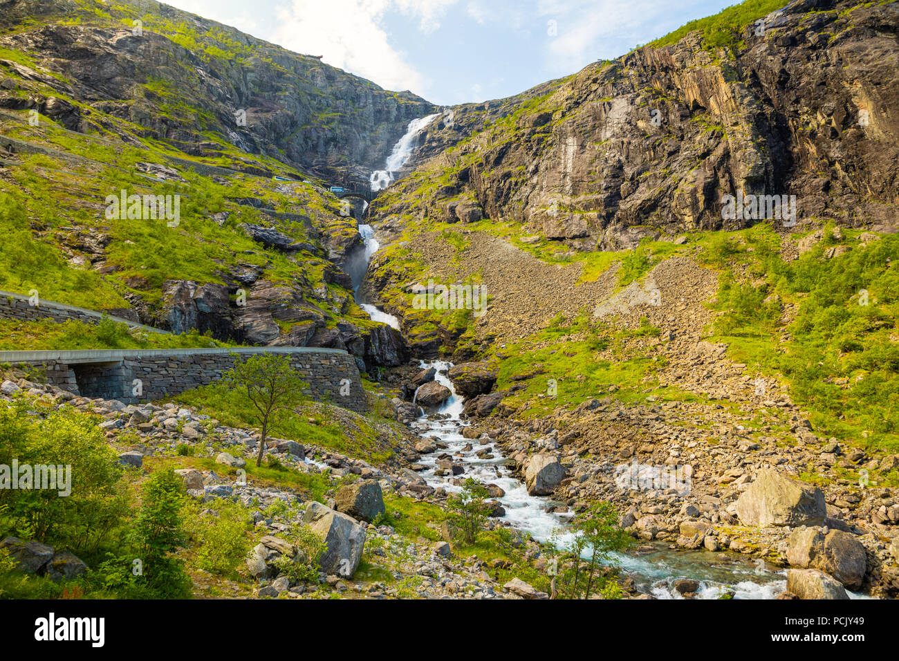 Trollstigen road stigfossen waterfall hi-res stock photography and ...