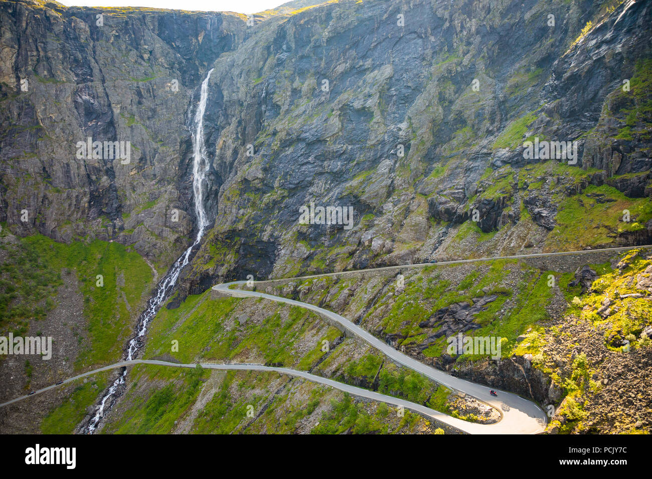 Trollstigen famous serpentine road mountain road in the Norwegian ...