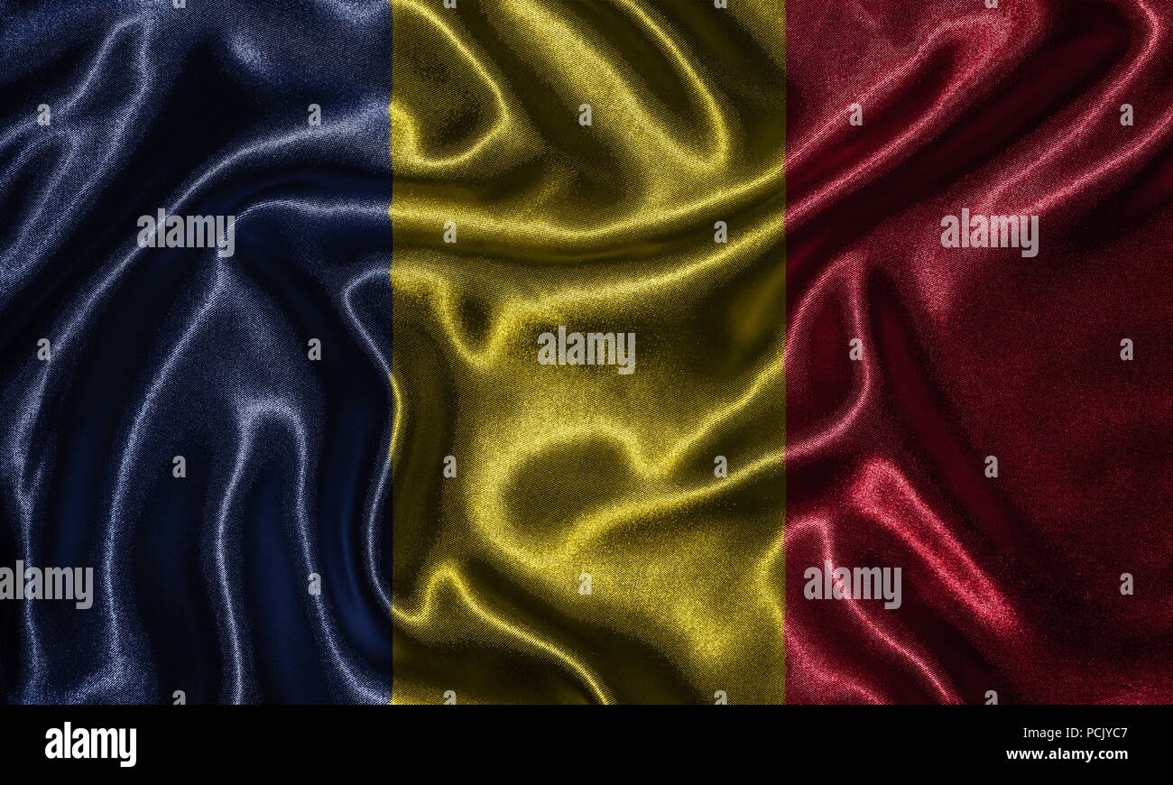 Chad flag - Fabric flag of Chad country, Background and wallpaper of ...