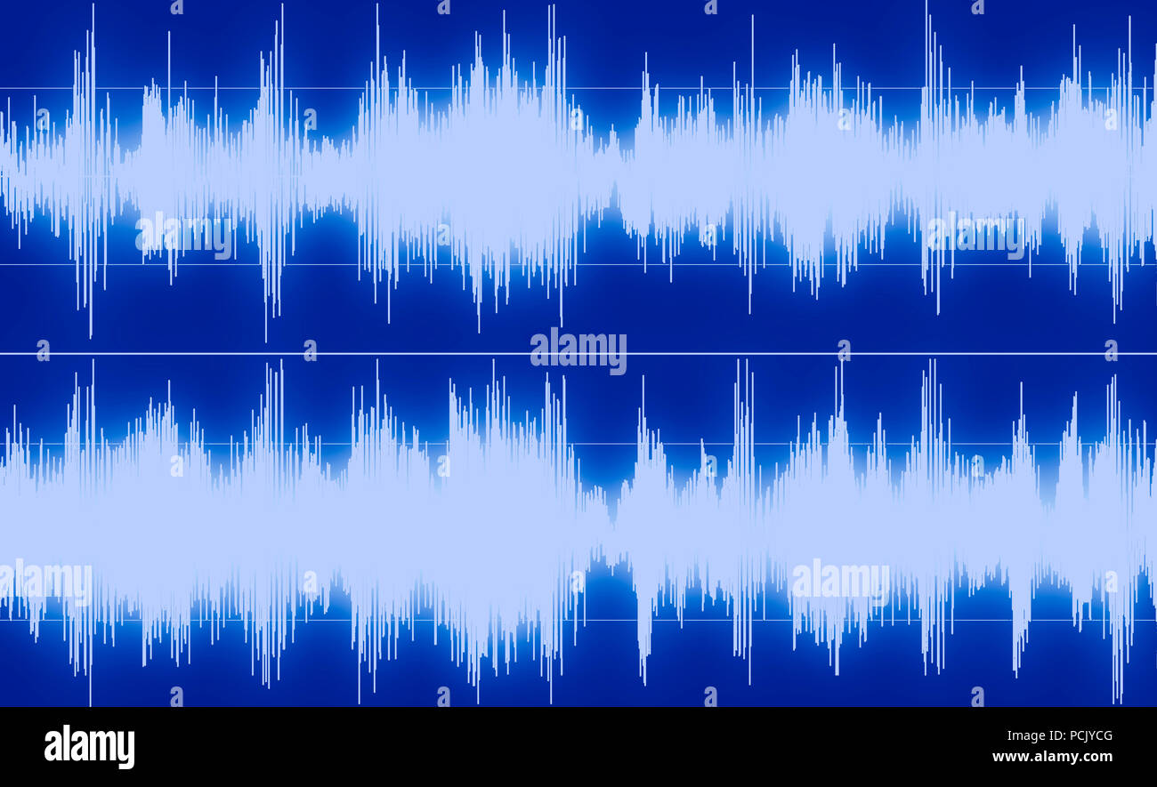 Shape of sound waves on a blue background Stock Photo - Alamy