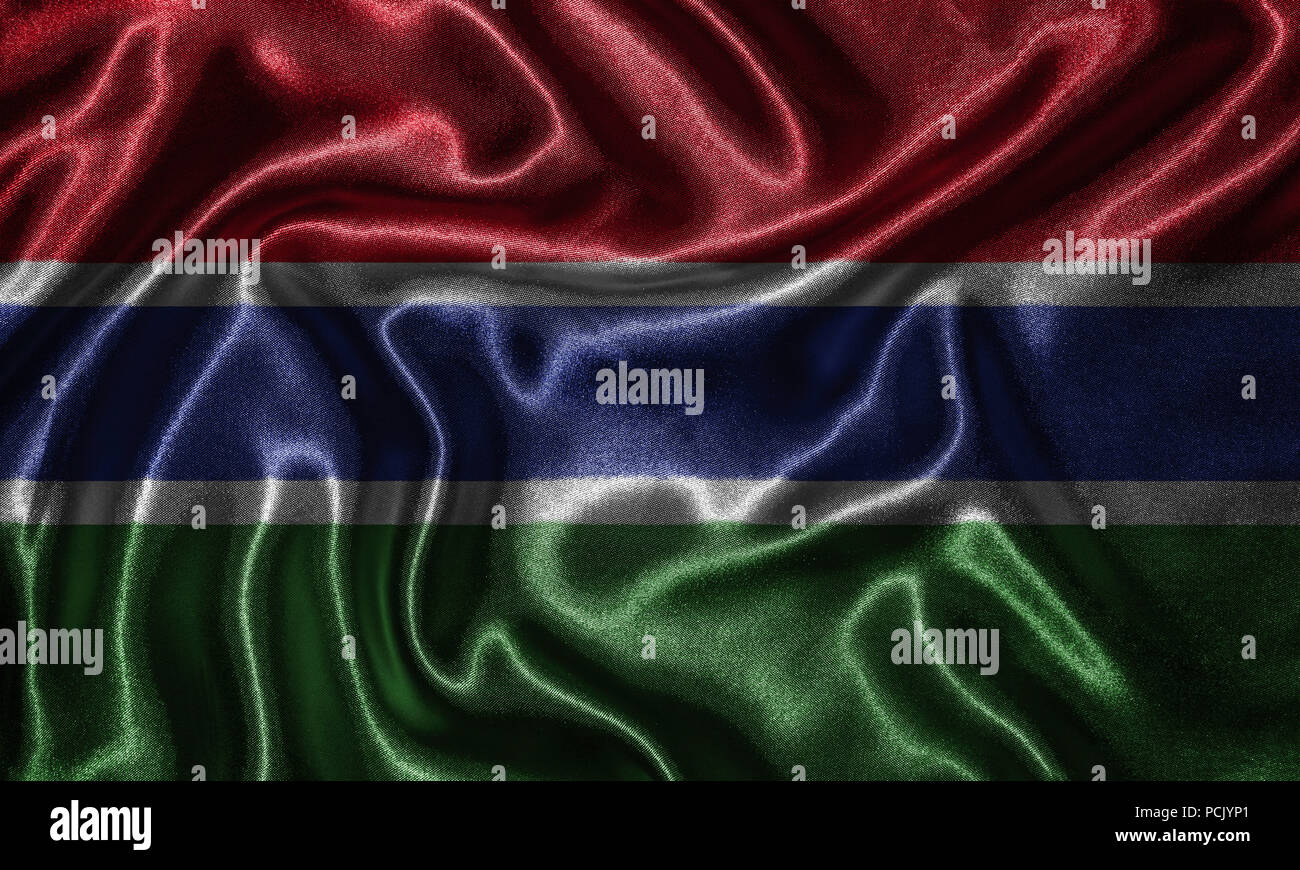 Gambia flag - Fabric flag of Gambia country, Background and wallpaper ...