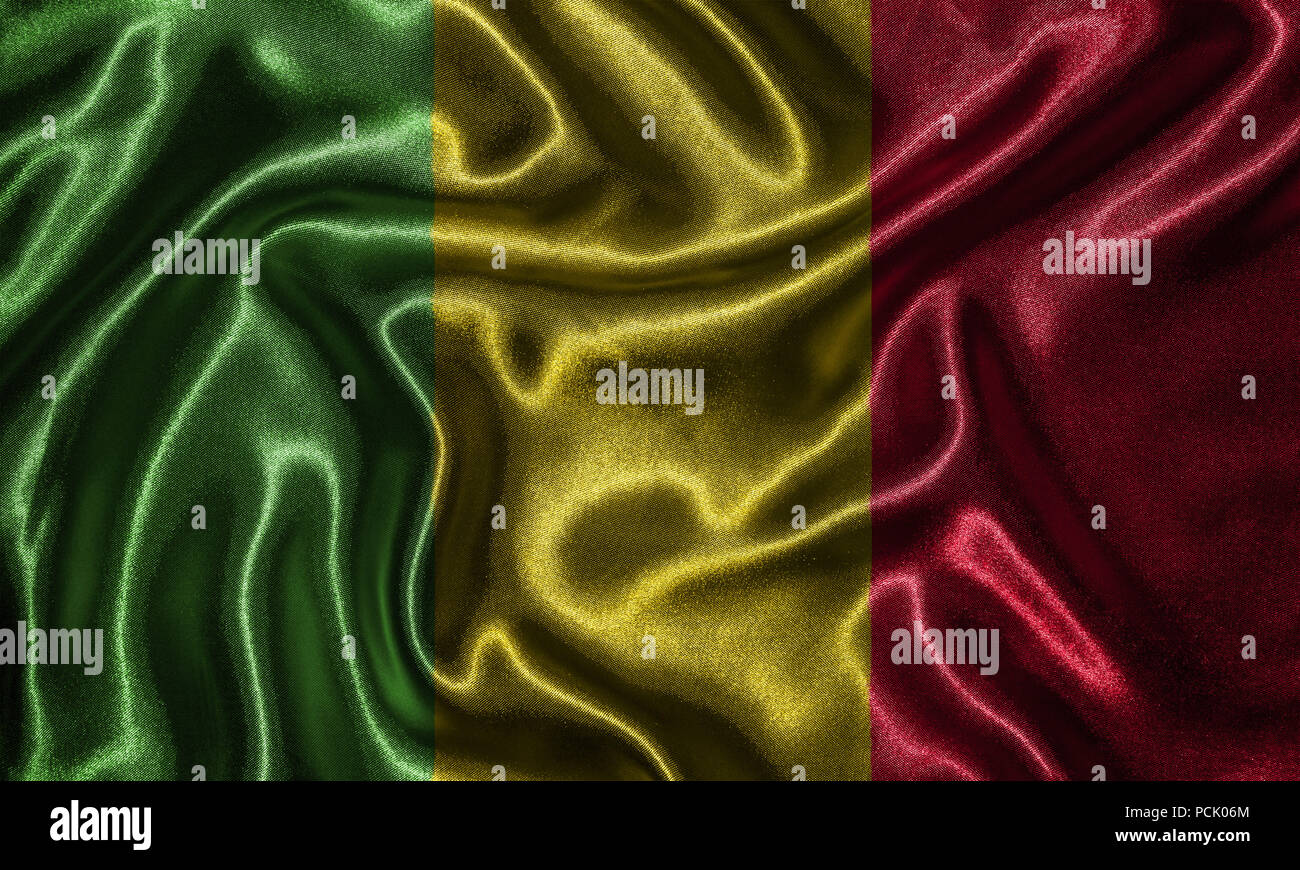 Mali flag - Fabric flag of Mali country, Background and wallpaper of ...