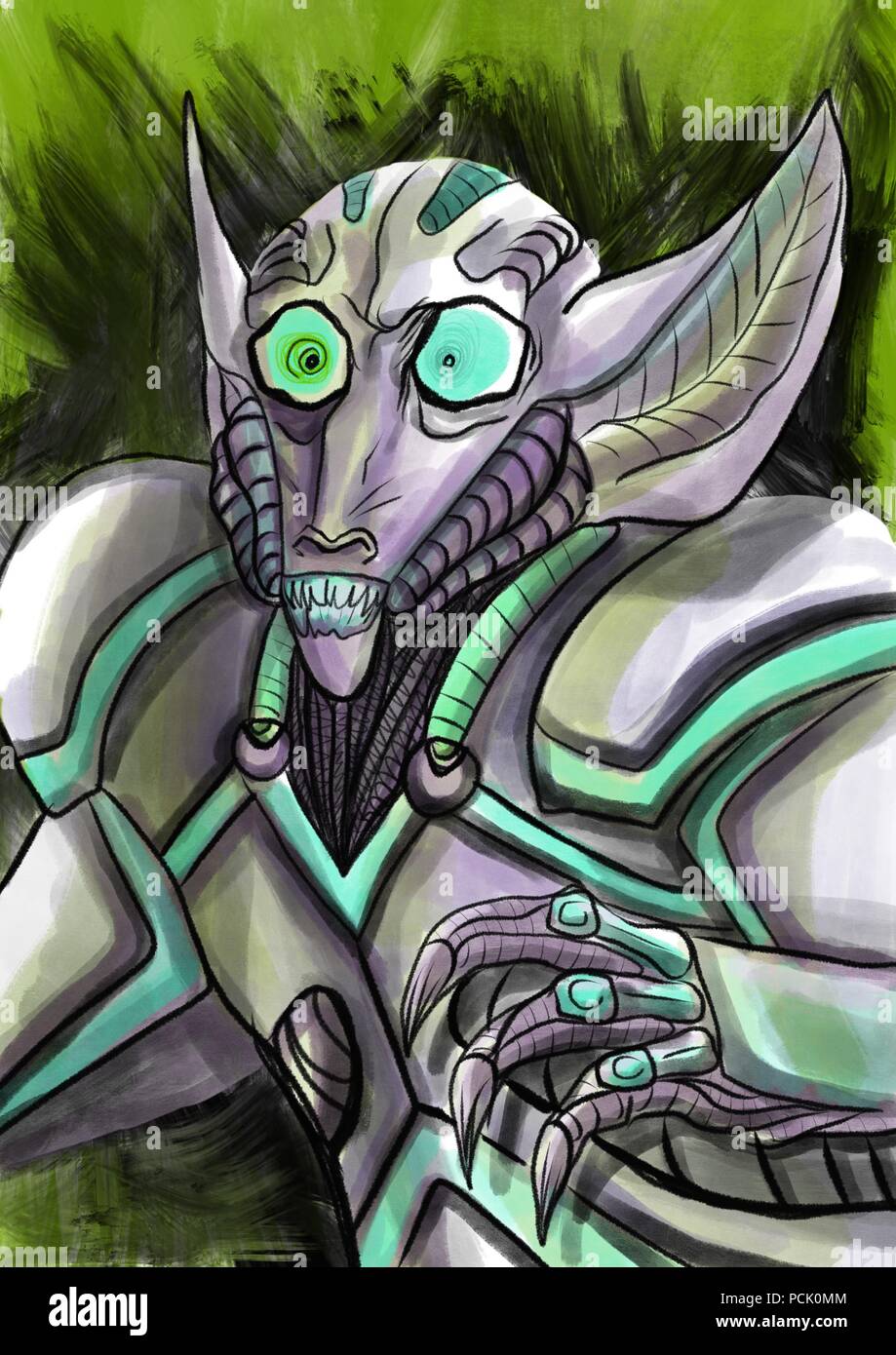 Silver creature alien hi-res stock photography and images - Alamy