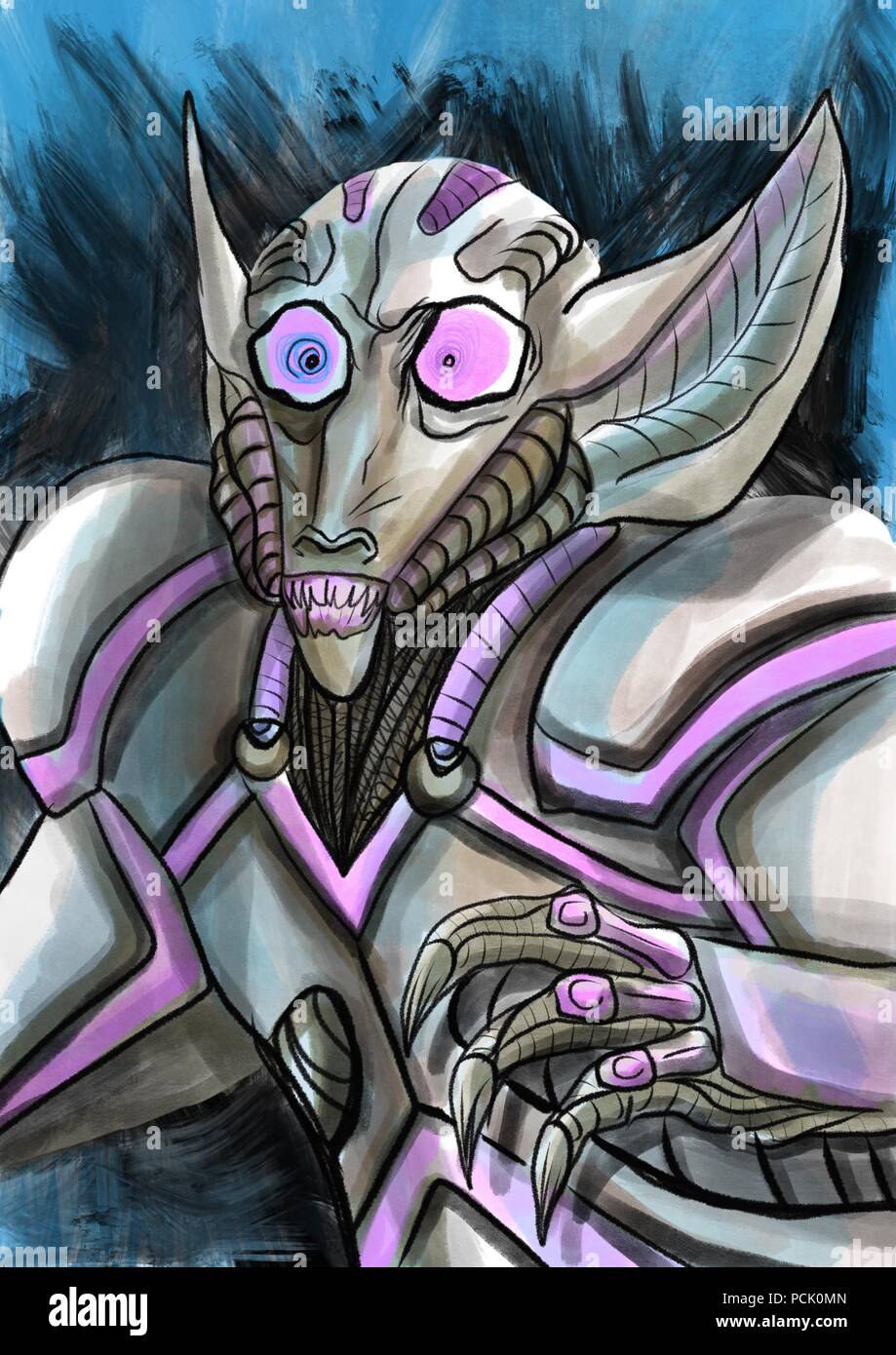 cybernetic creature illustration Stock Photo - Alamy