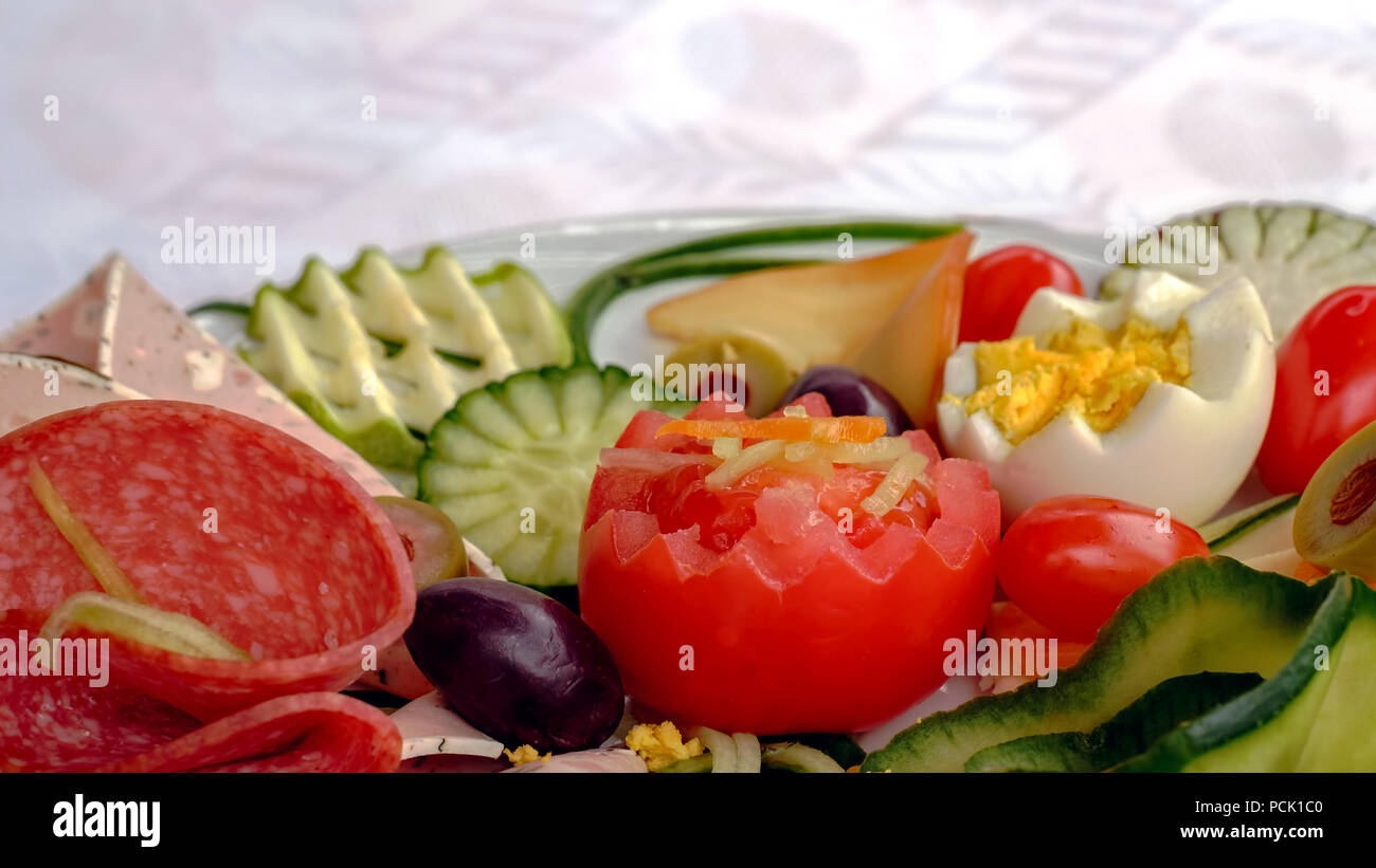 breakfast on plate Stock Photo - Alamy