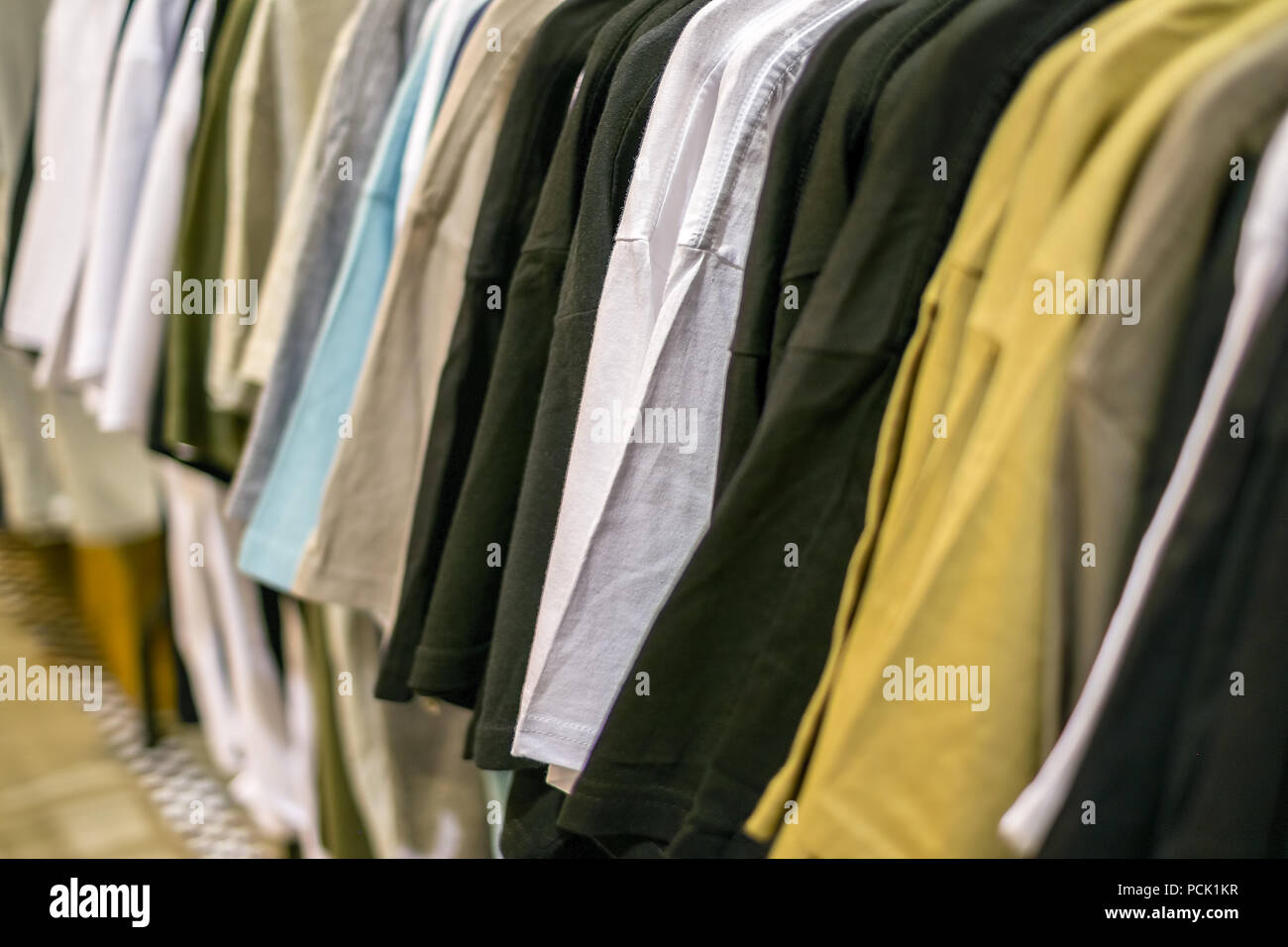 clothes on hangers Stock Photo - Alamy