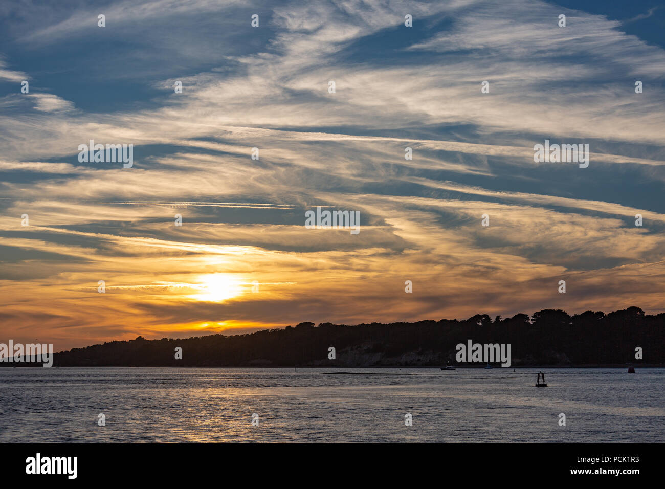 Sunset over Brownsea Island Stock Photo - Alamy