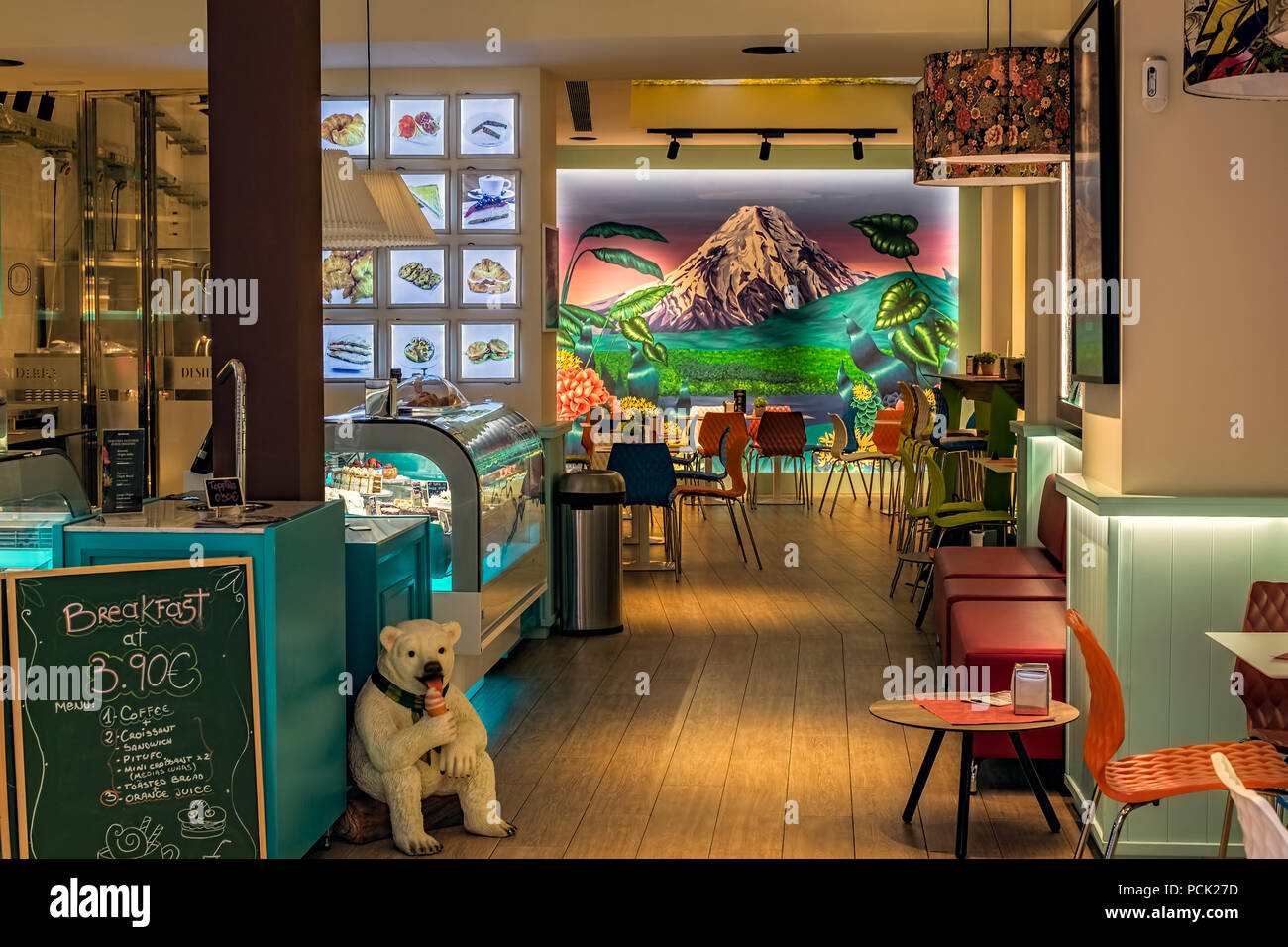 interior of the ice cream shop Stock Photo - Alamy