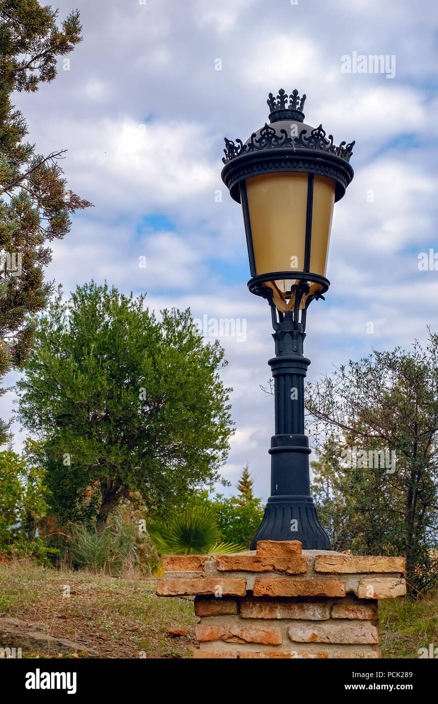lamppost in park Stock Photo - Alamy