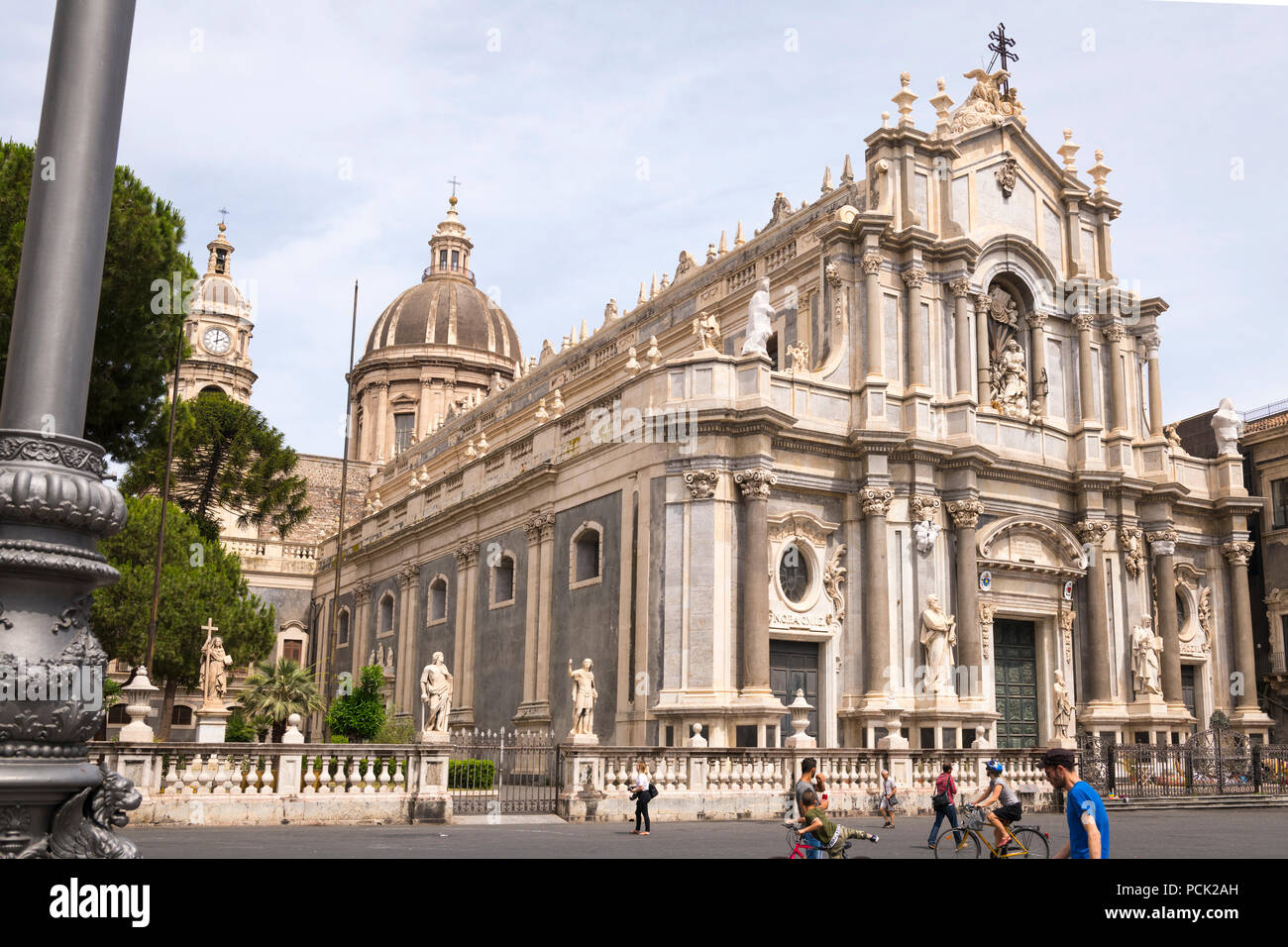 Italy Sicily Catania Piazzo Duomo Baroque Cathedral patron saint Sant ...