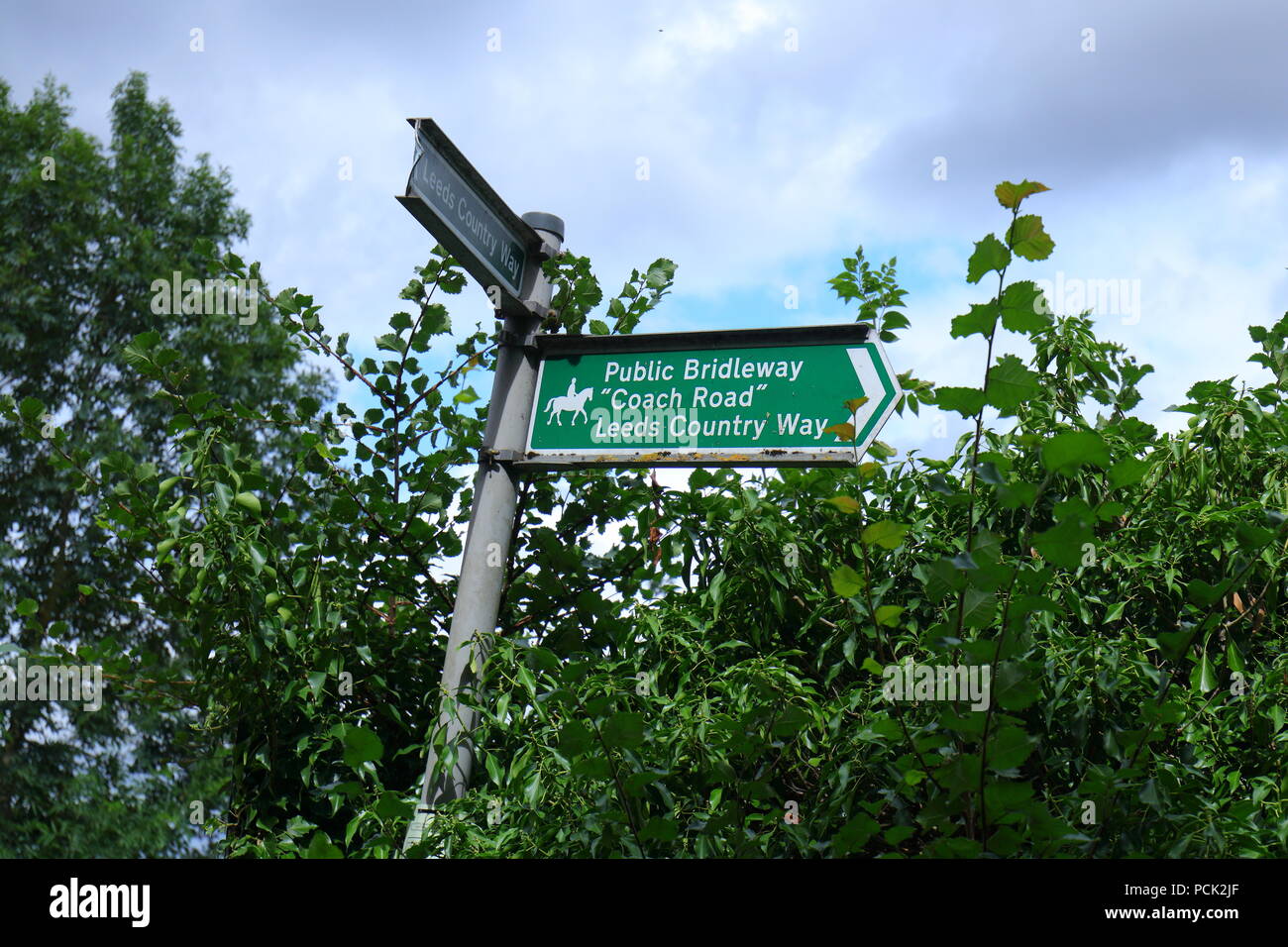 A Leeds Country Way sign post showing directions to the nearest ...