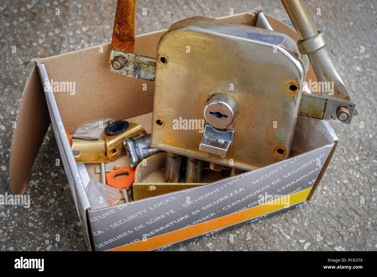 used door lock throw away Stock Photo - Alamy