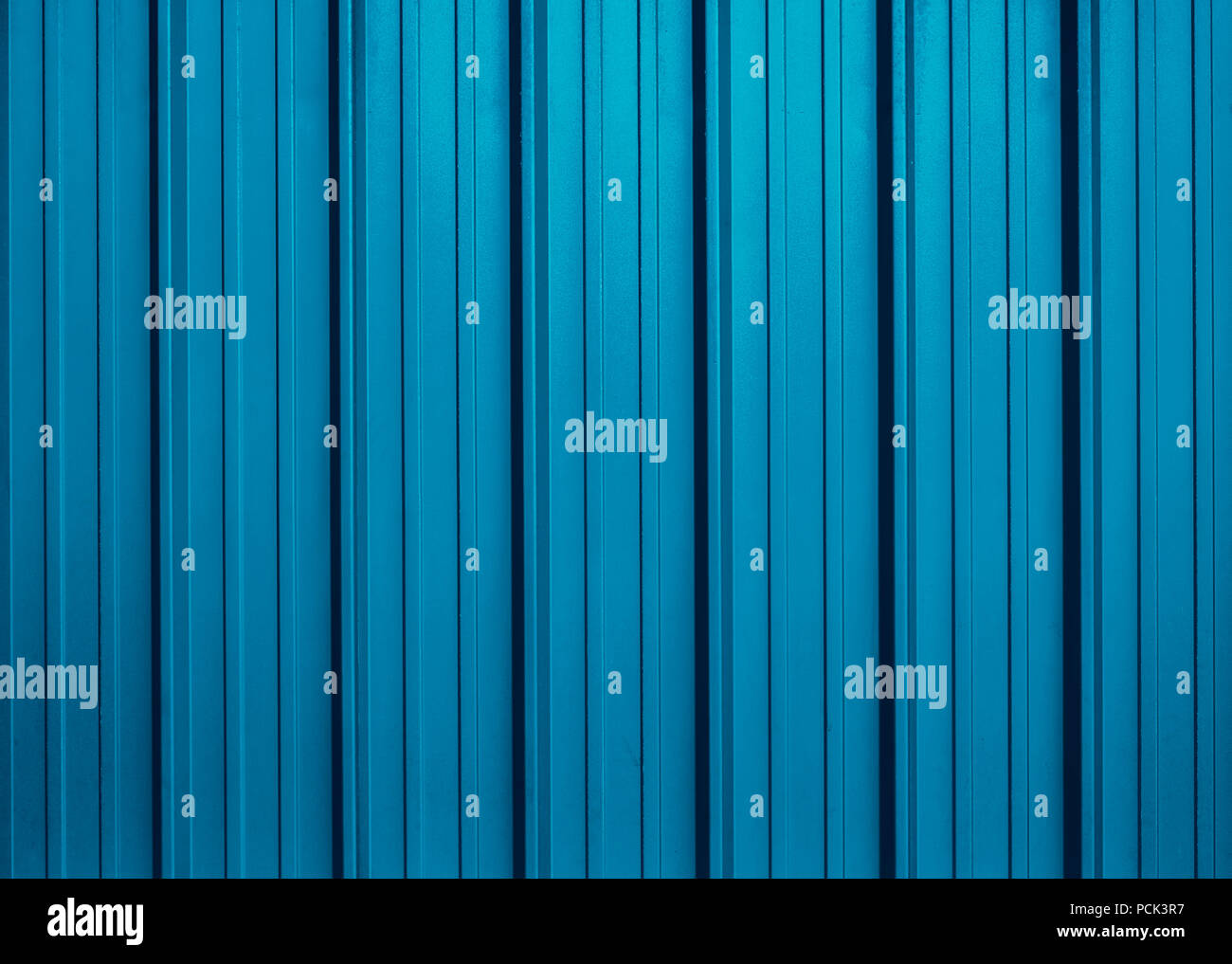 Blue corrugated metal sheet Stock Photo - Alamy