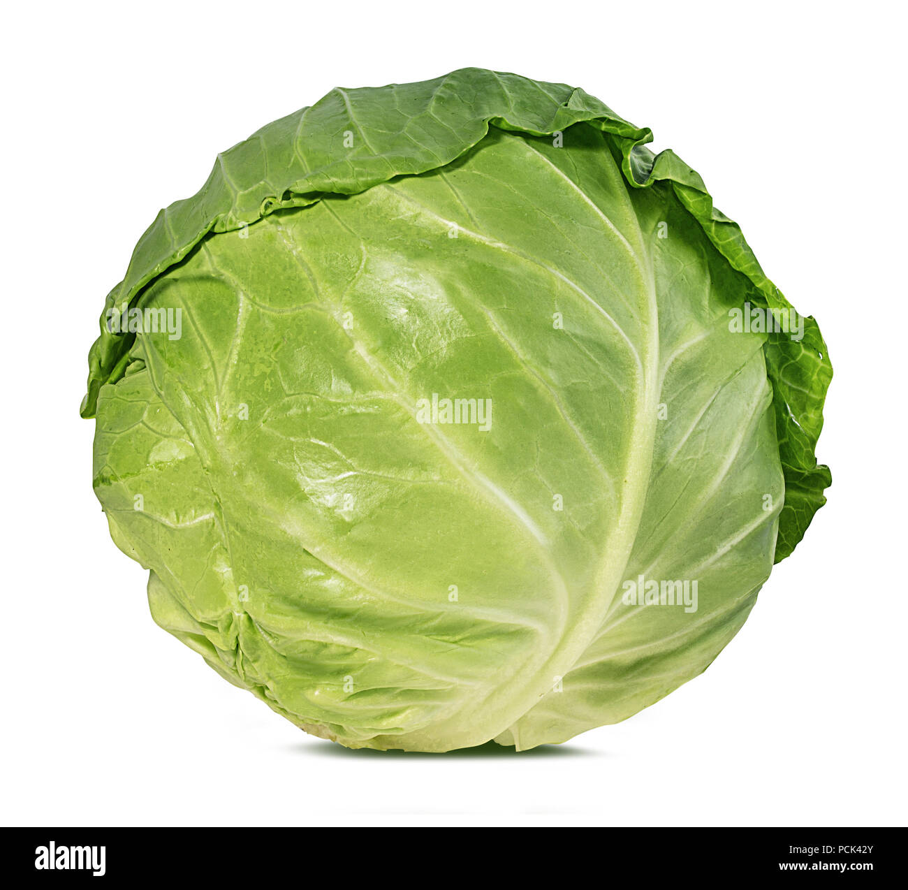 Green cabbage isolated on white background Stock Photo - Alamy