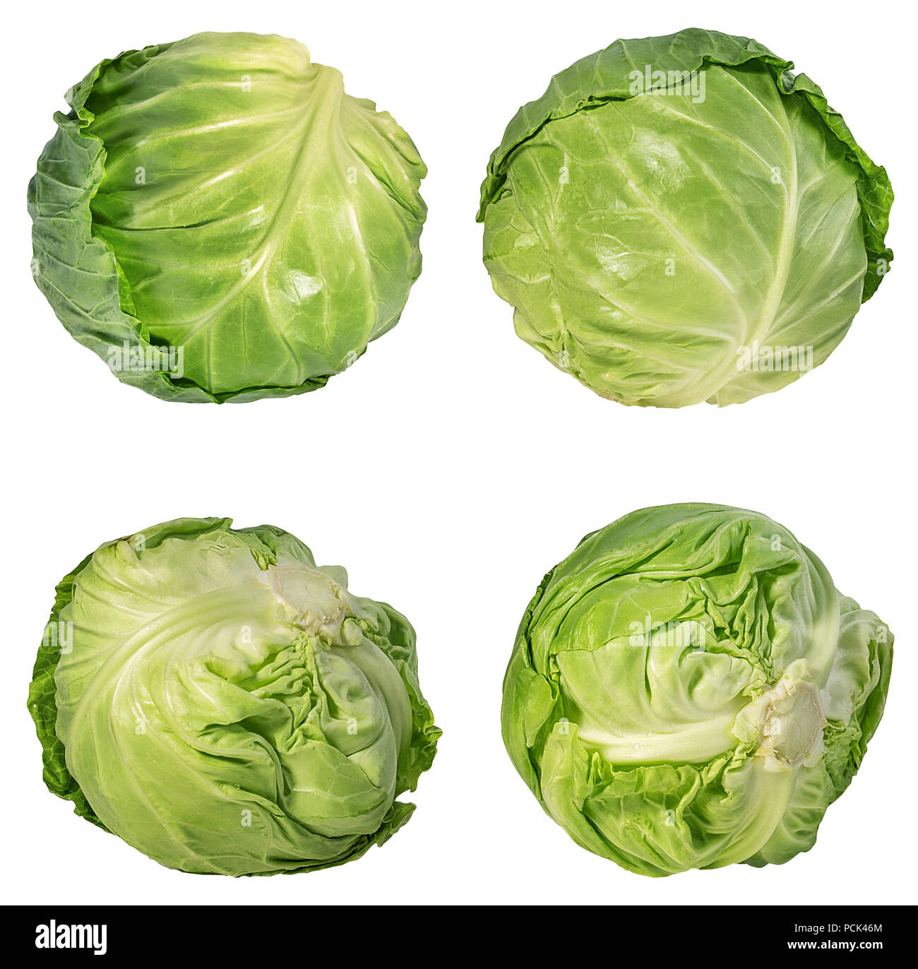 Green cabbage isolated on white background Stock Photo - Alamy