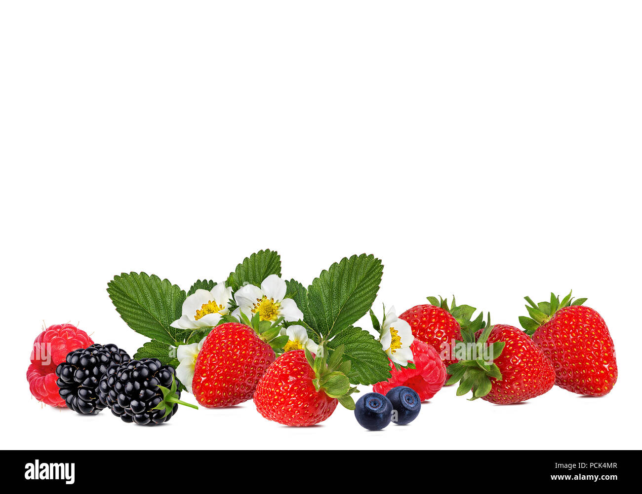 collection of fresh berries isolated on white background Stock Photo ...