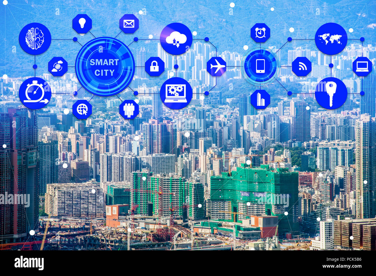 Concept of smart city and internet of things Stock Photo - Alamy