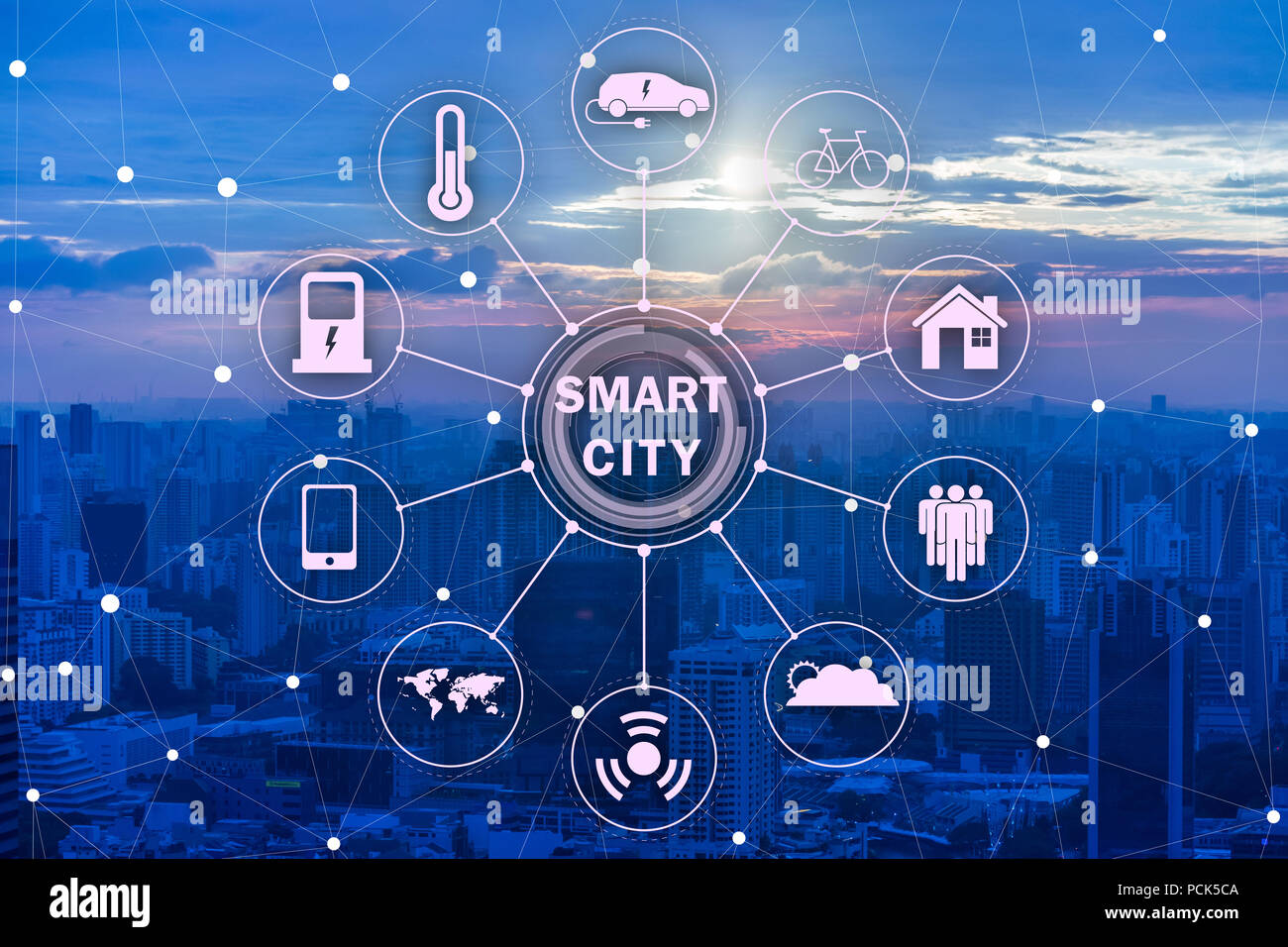 Concept of smart city and internet of things Stock Photo - Alamy