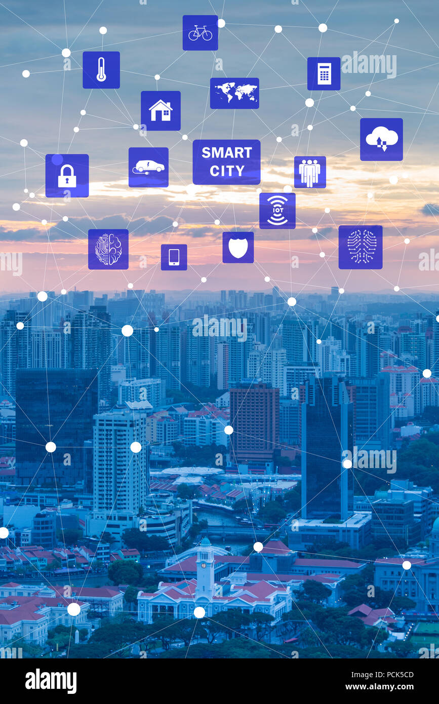 Concept of smart city and internet of things Stock Photo - Alamy
