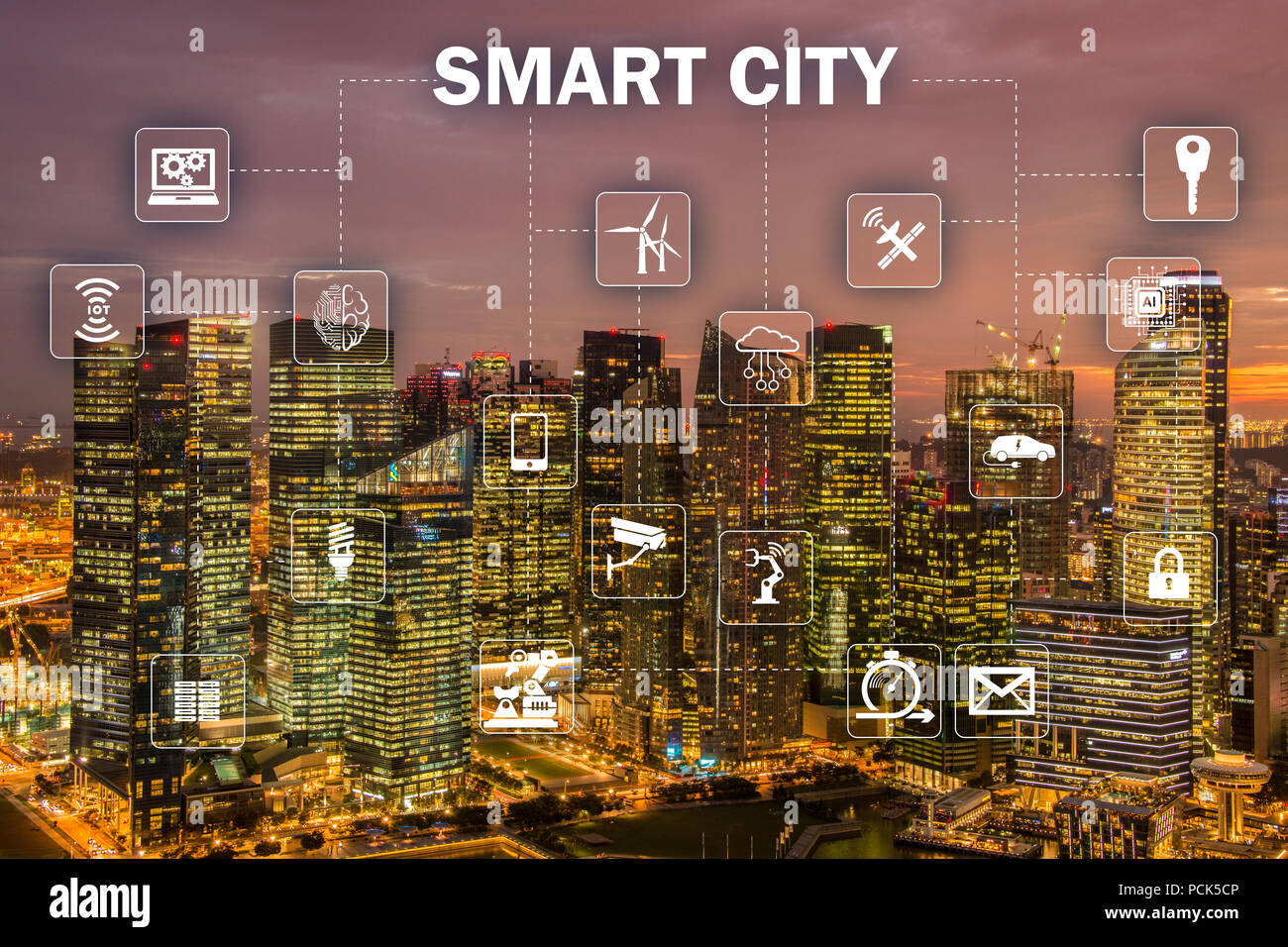 Concept of smart city and internet of things Stock Photo - Alamy