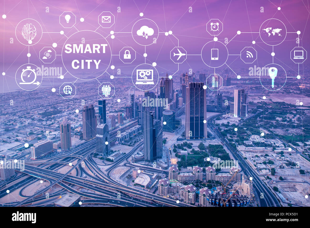 Concept of smart city and internet of things Stock Photo - Alamy